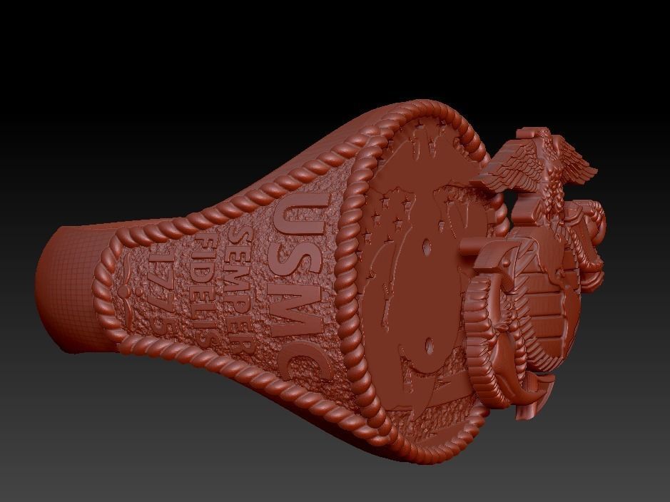 Ring United States Marine Corps 3D model 3D printable | CGTrader