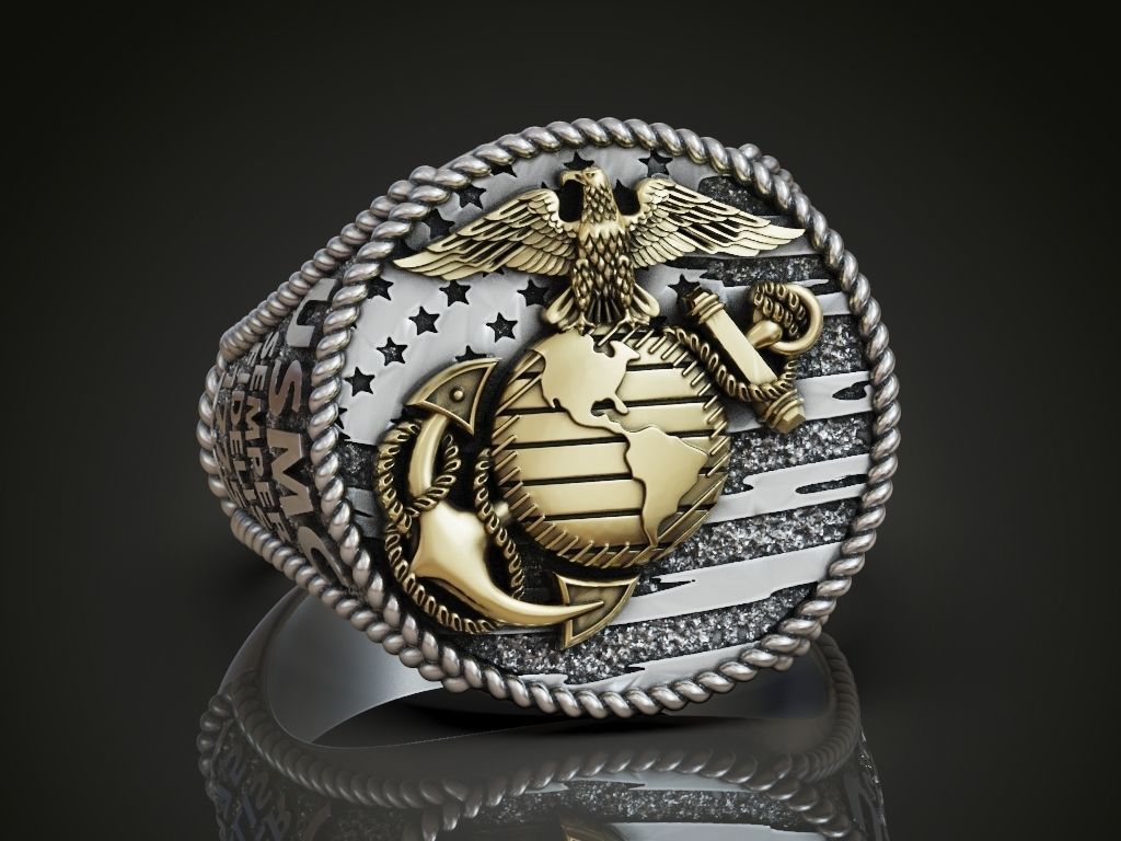 Ring United States Marine Corps 3D model 3D printable | CGTrader