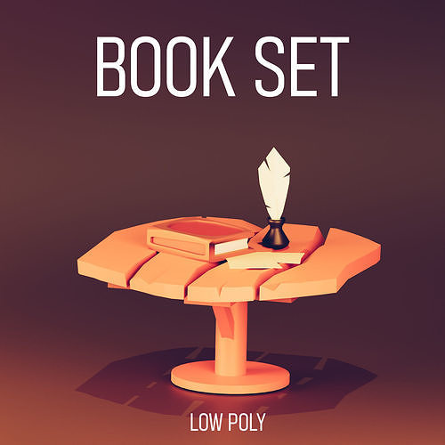 Book set free VR / AR / low-poly 3D model | CGTrader
