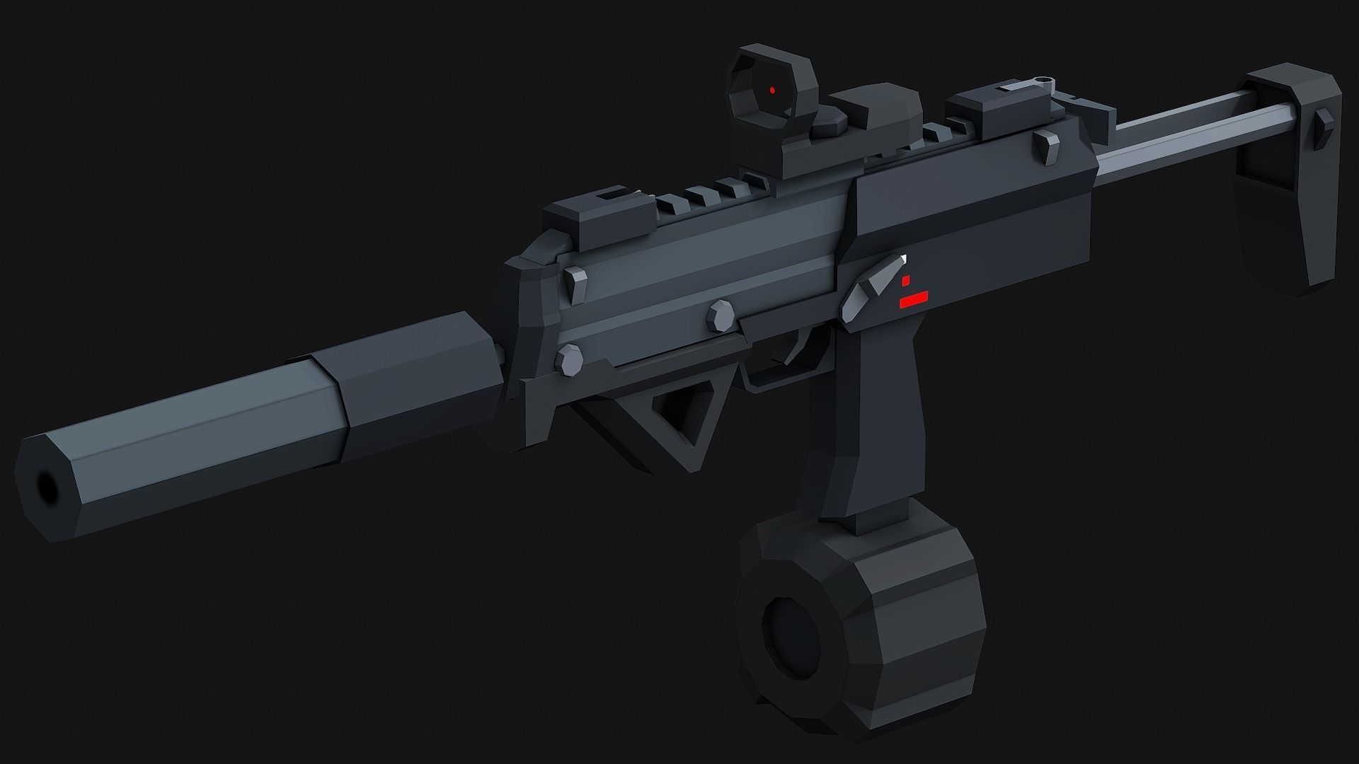 3D model Stylized Modular Mp7 SMG - LowPoly Mobile Ready VR / AR / low ...