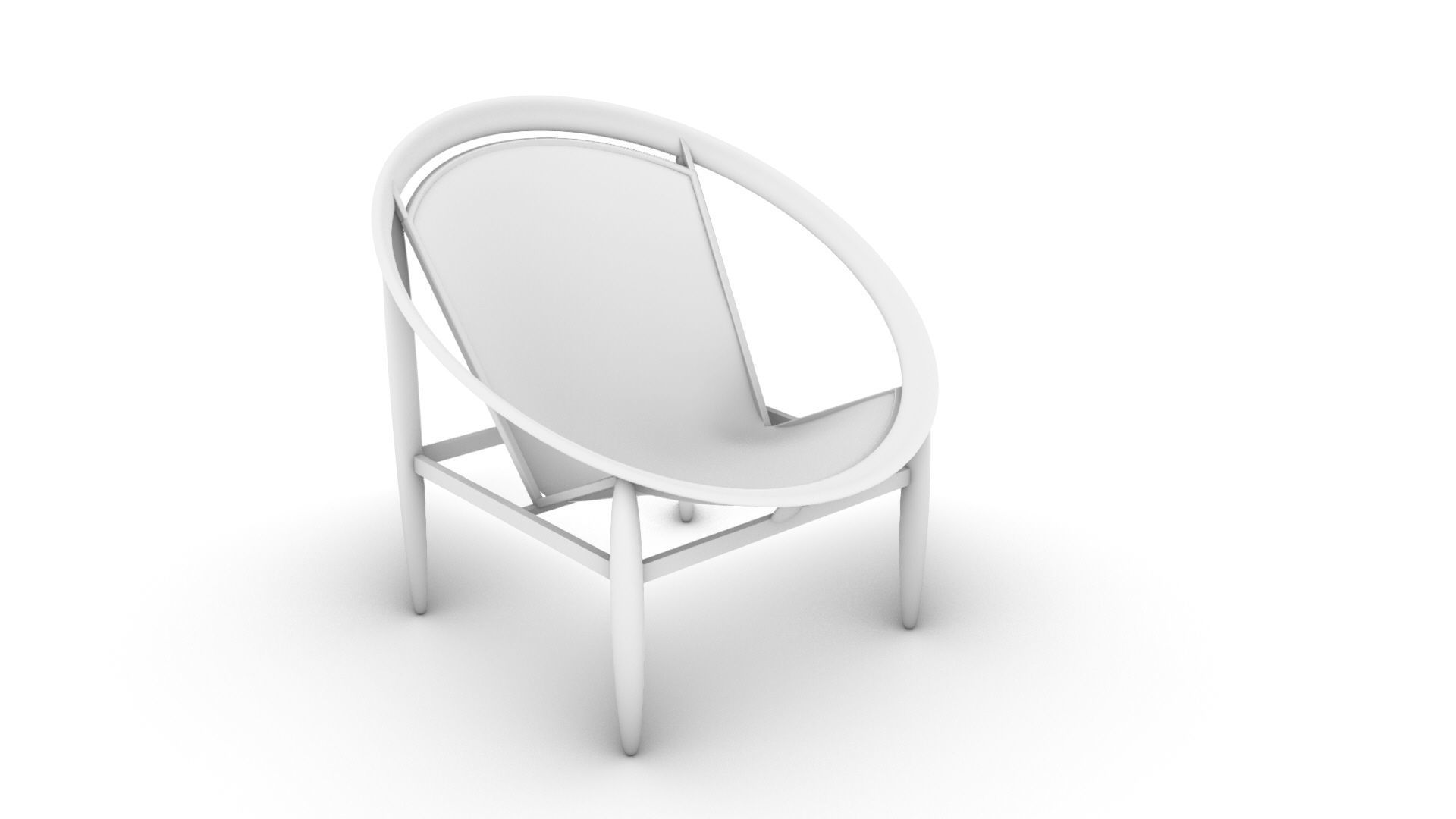 Round Arm Chair 3D model | CGTrader