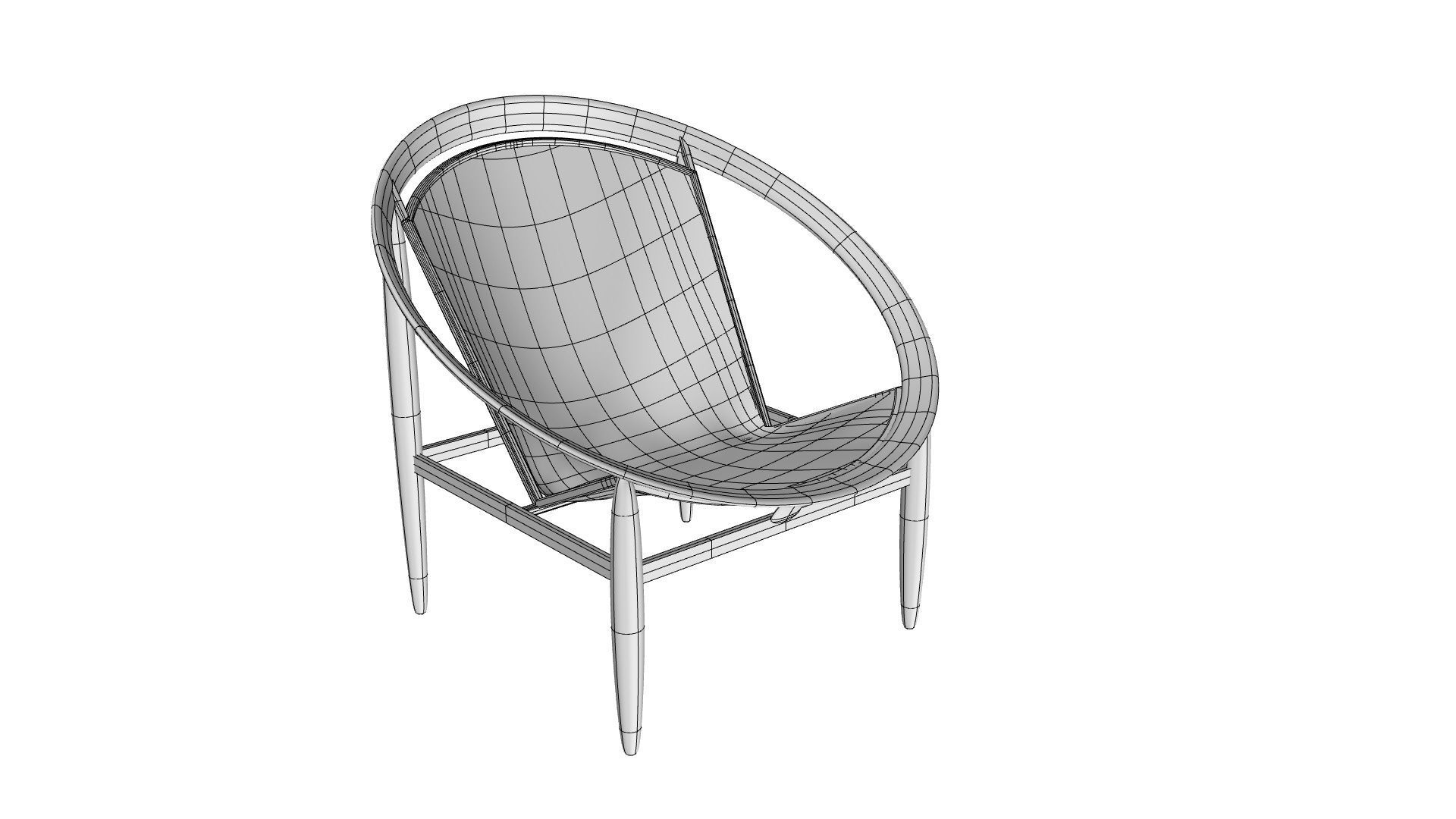 Round Arm Chair 3D model | CGTrader