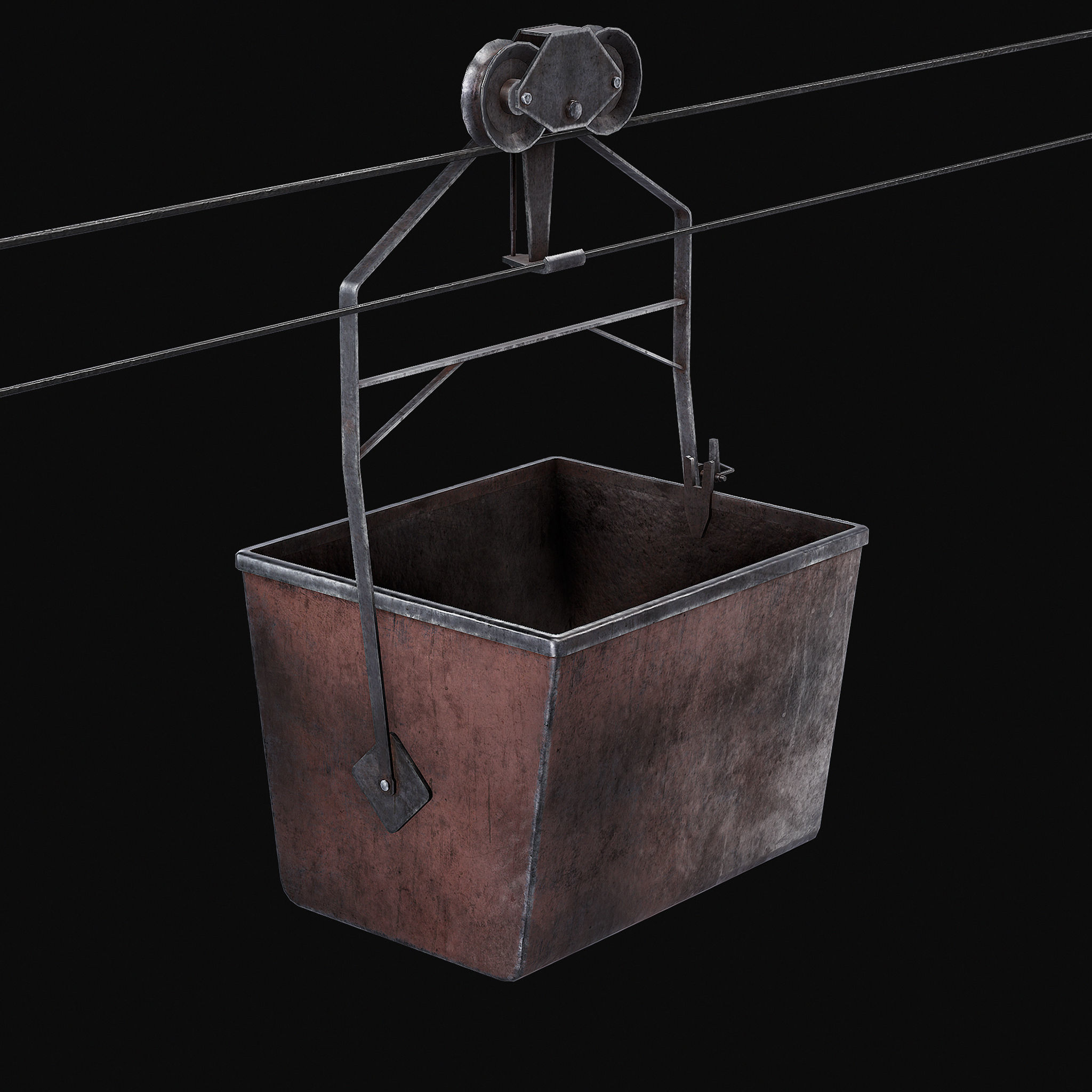 3D model Mine Small Hanging Cart VR / AR / low-poly | CGTrader