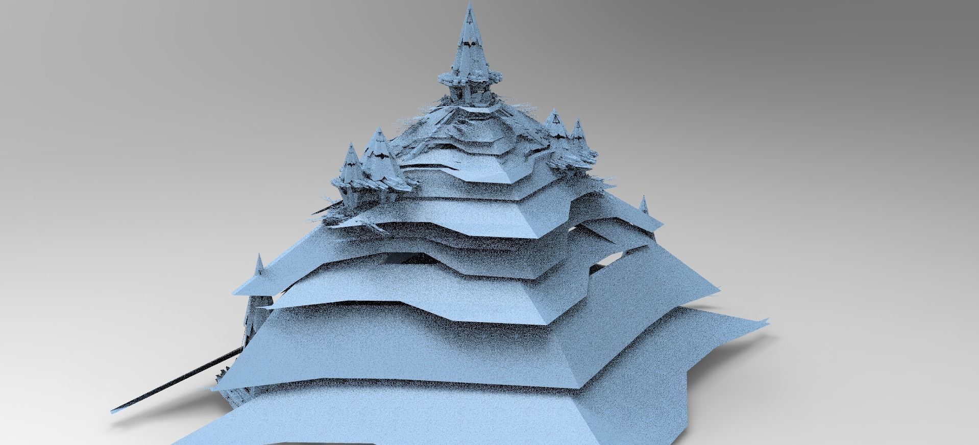 Amon Ra Sci fi Pyramid 6 3D model | CGTrader