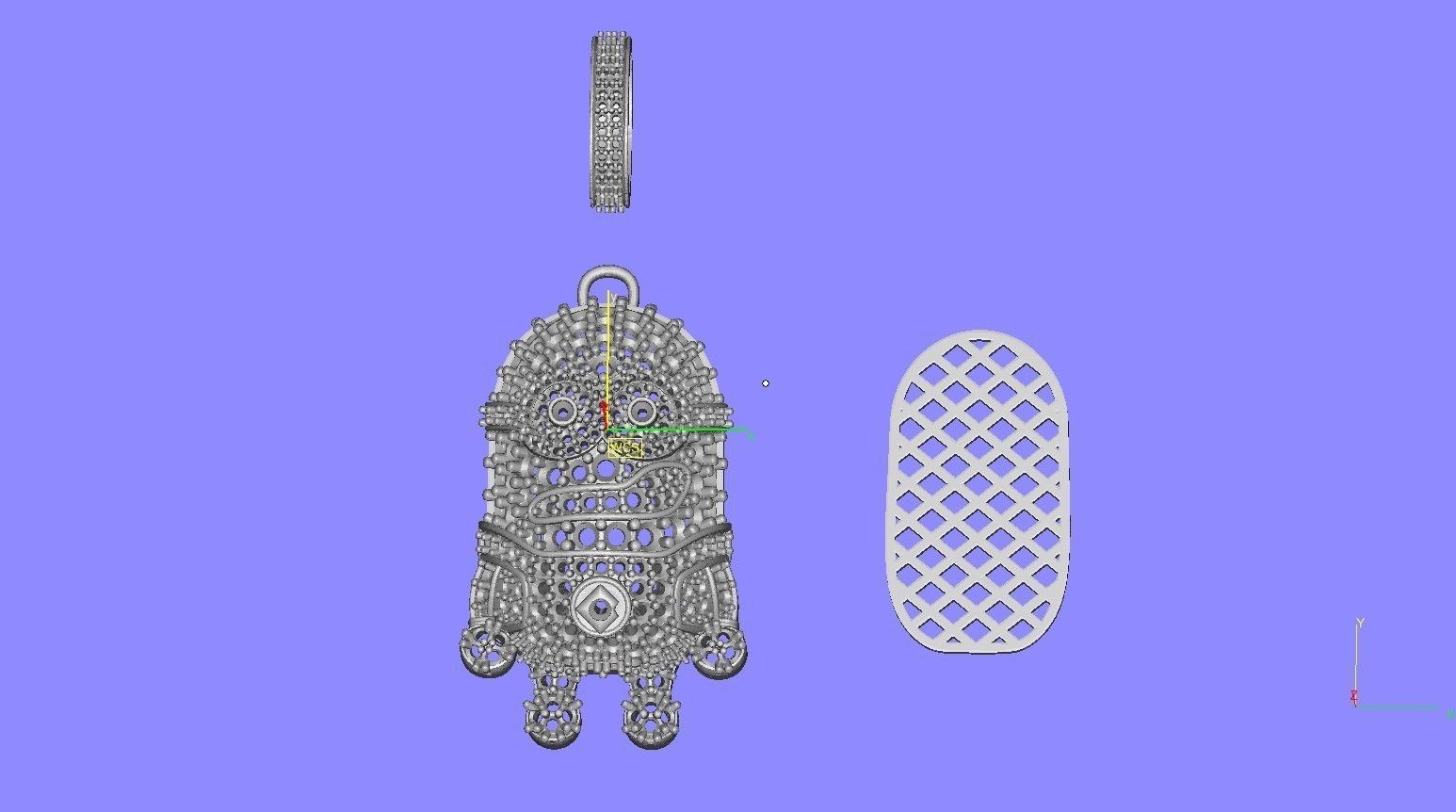 Minion Cartoon Caracter Diamond Pendant 3D model 3D printable | CGTrader
