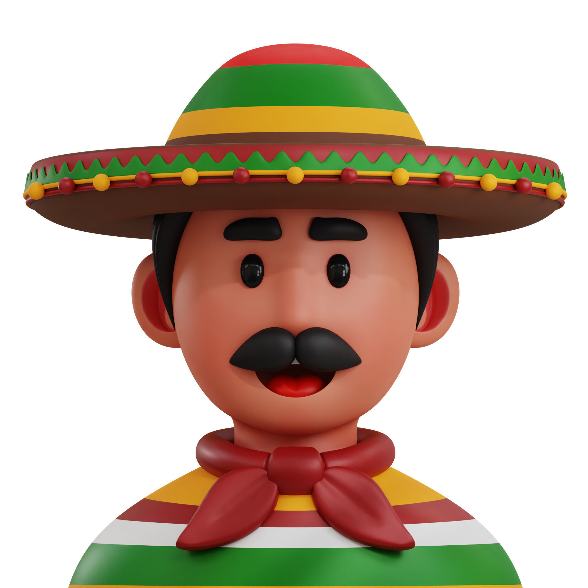 3D model 3D Mexican Traditional Costume VR / AR / low-poly | CGTrader