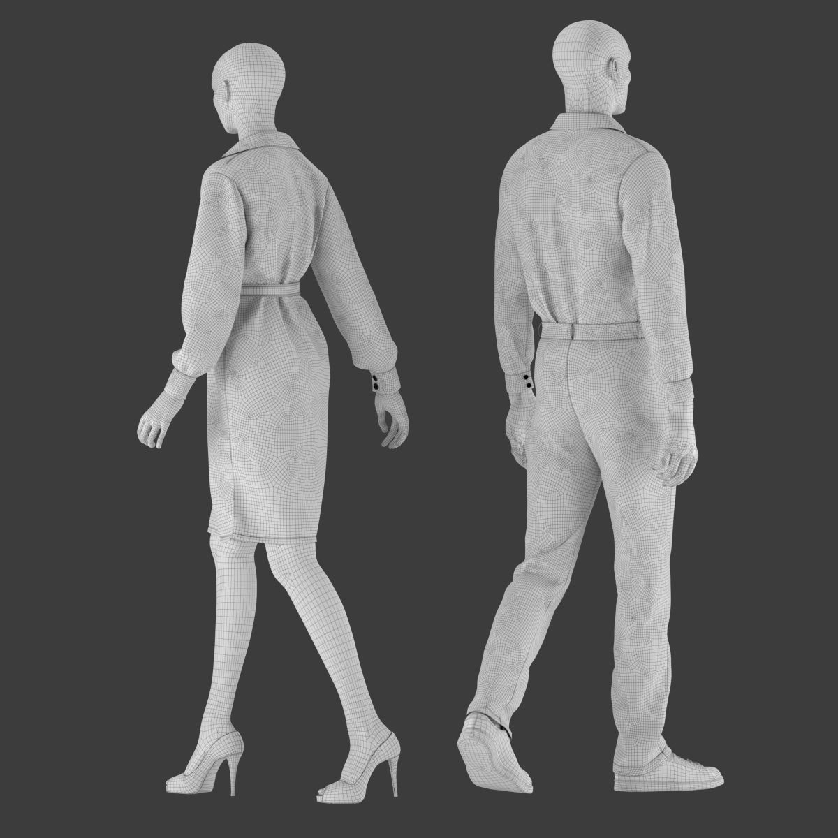korean fashion clothes set01 3D model | CGTrader