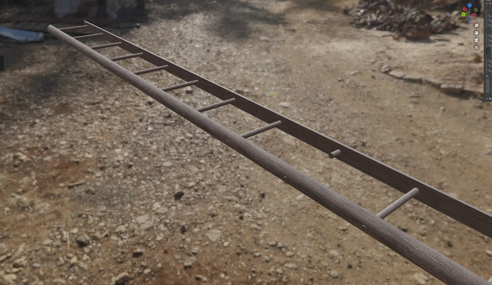 Simple broken ladder free 3D model | CGTrader