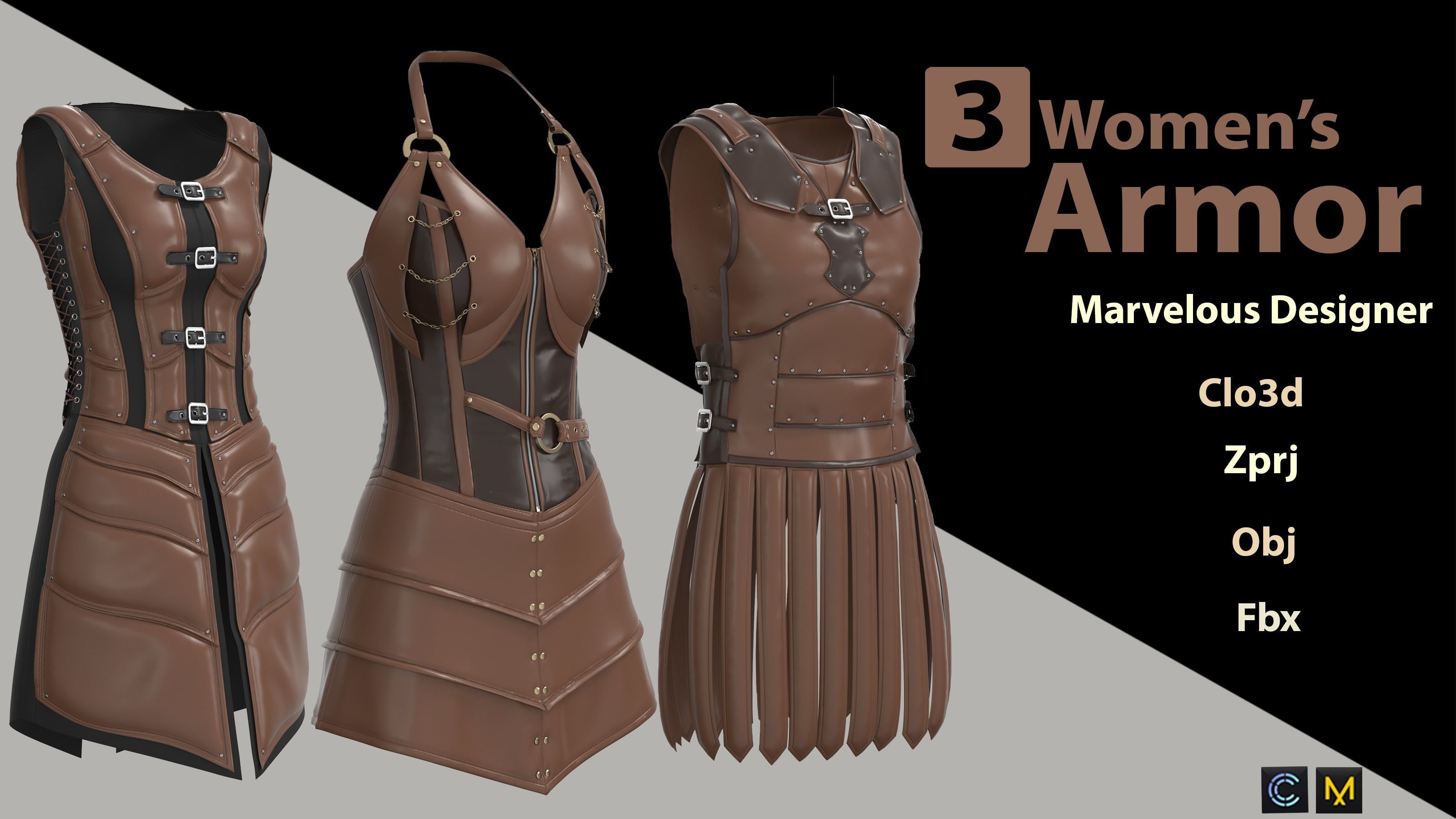 3 Women Armor 3D model | CGTrader