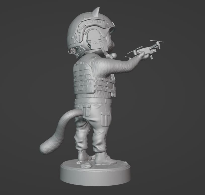 Cat drone operator modern ukrainian warrior ready to print 3D model 3D ...