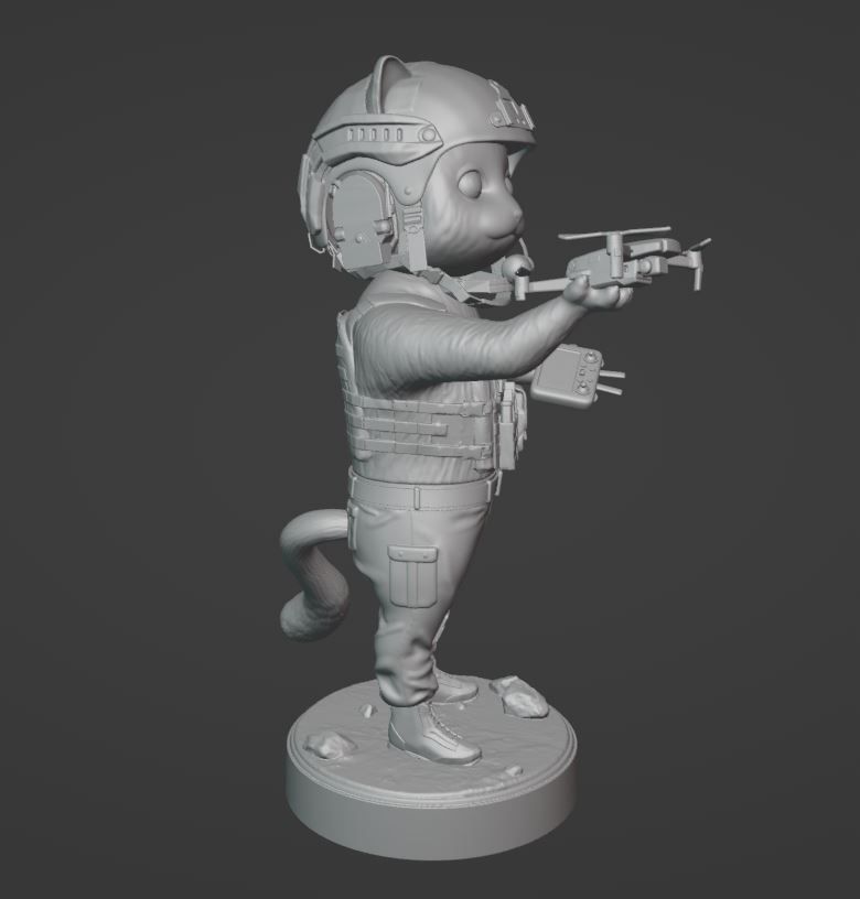 Cat drone operator modern ukrainian warrior ready to print 3D model 3D ...