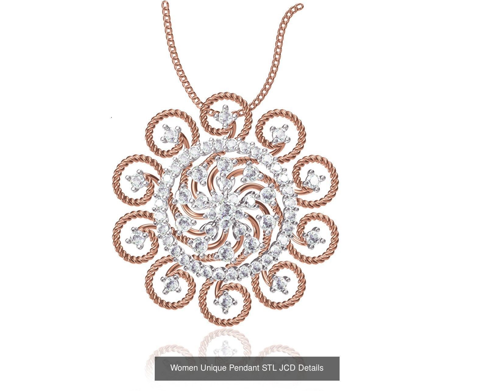 30 Women Heavy Unique Pendant STL JCD Details Collection | CGTrader