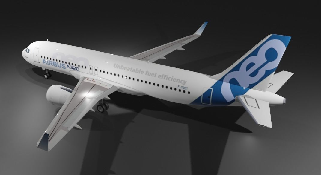 3D model Airbus a320neo Airbus house livery Low-poly 3D model VR / AR ...