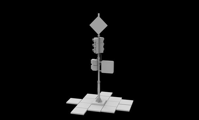 3D model lamp post VR / AR / low-poly | CGTrader