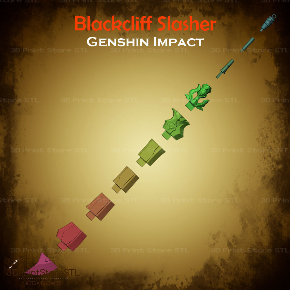 Blackcliff Slasher Cosplay Genshin Impact - STL File 3D model 3D ...