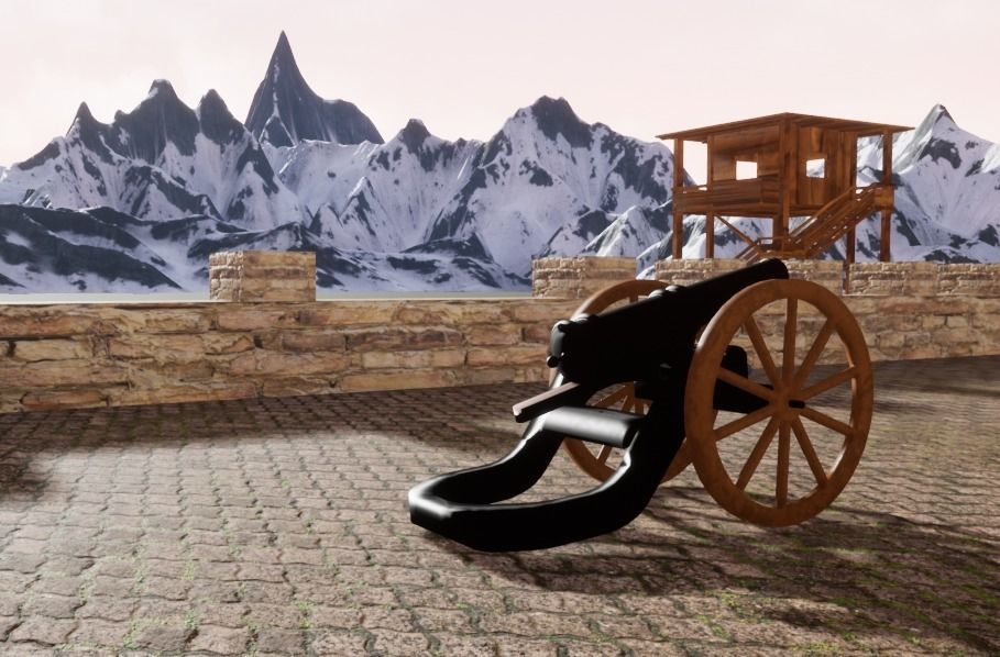 3D model CANON WITH ANIMATION VR / AR / low-poly | CGTrader