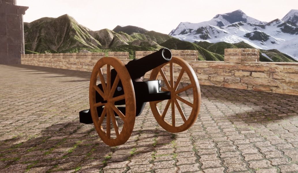 3D model CANON WITH ANIMATION VR / AR / low-poly | CGTrader