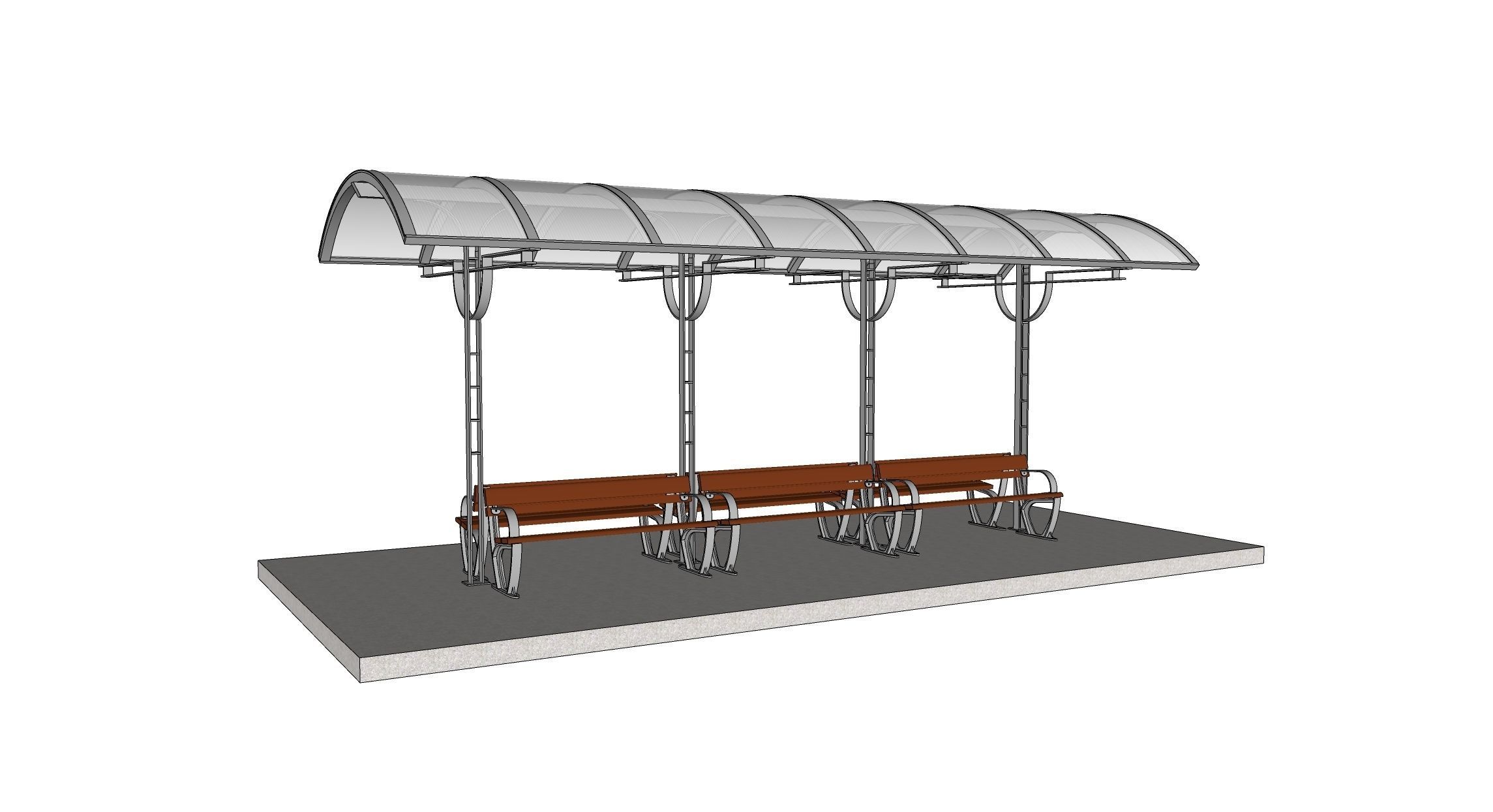 canopy stop bus station shelter halte 3D model | CGTrader
