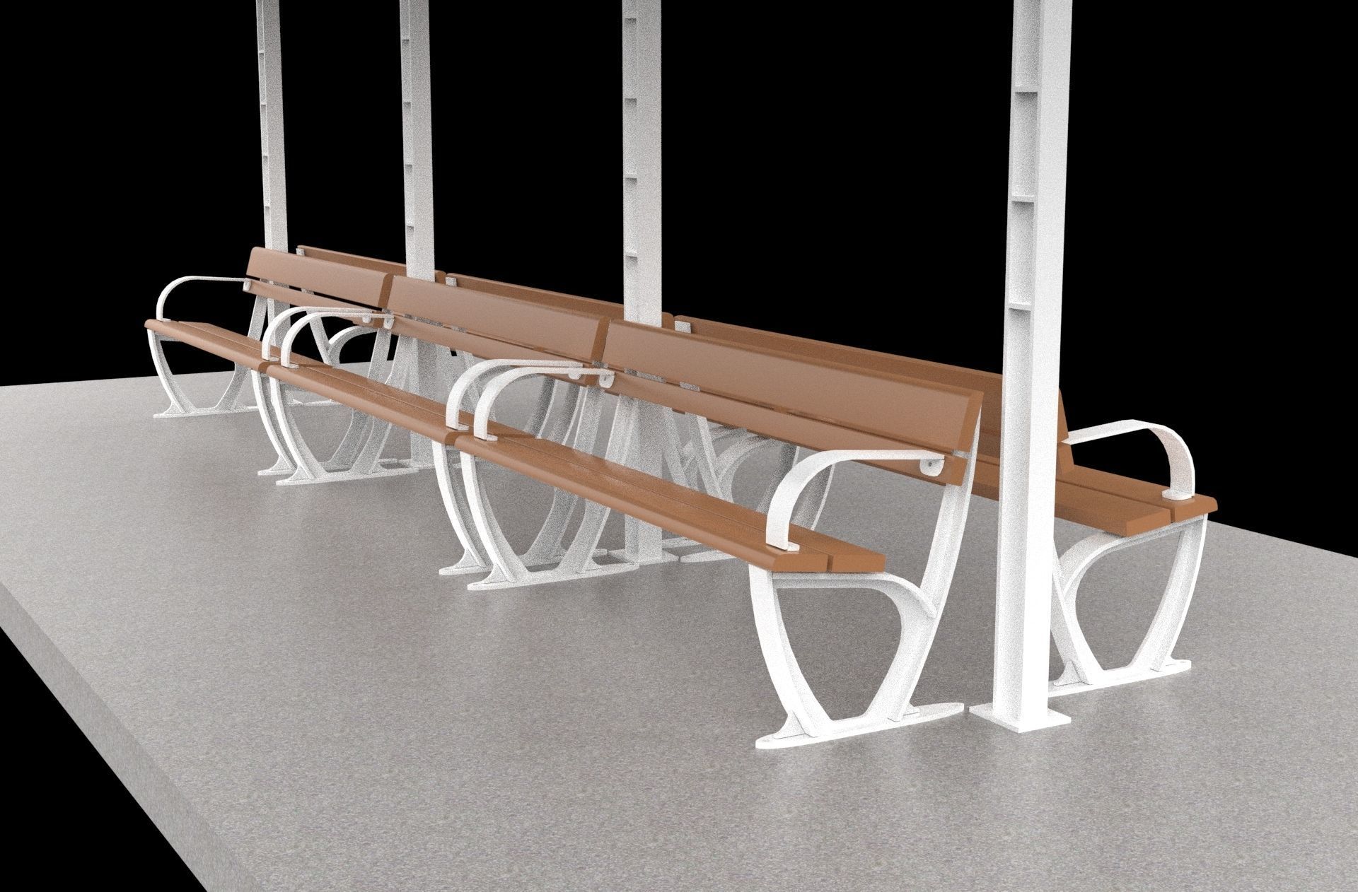canopy stop bus station shelter halte 3D model | CGTrader