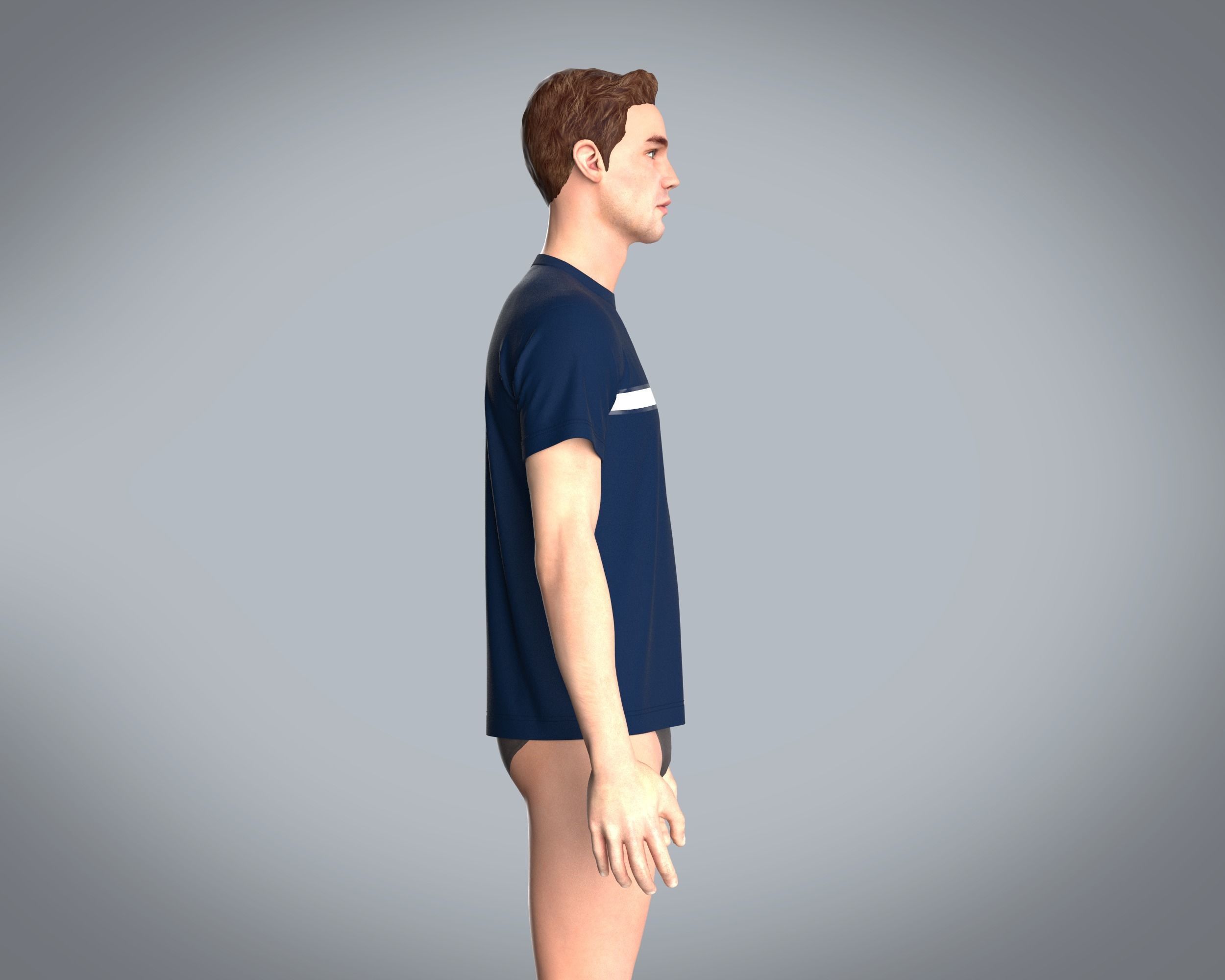 Tommy Hilfiger Blue T-Shirt 3D model | CGTrader