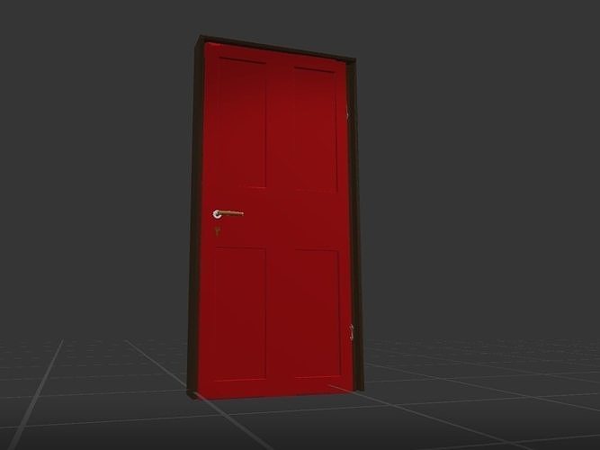3D model Low poly red door VR / AR / low-poly | CGTrader