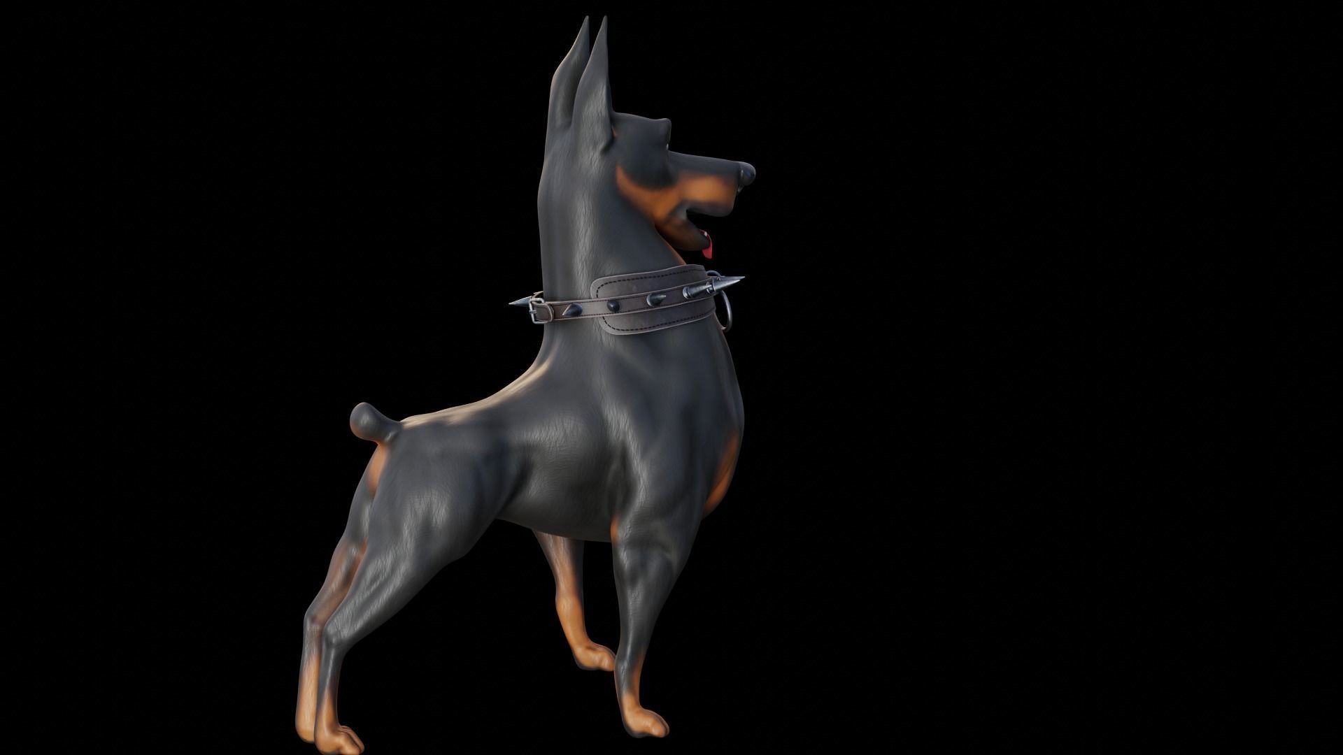 3D model Doberman - stylized Dog rigged character for Blender VR / AR ...