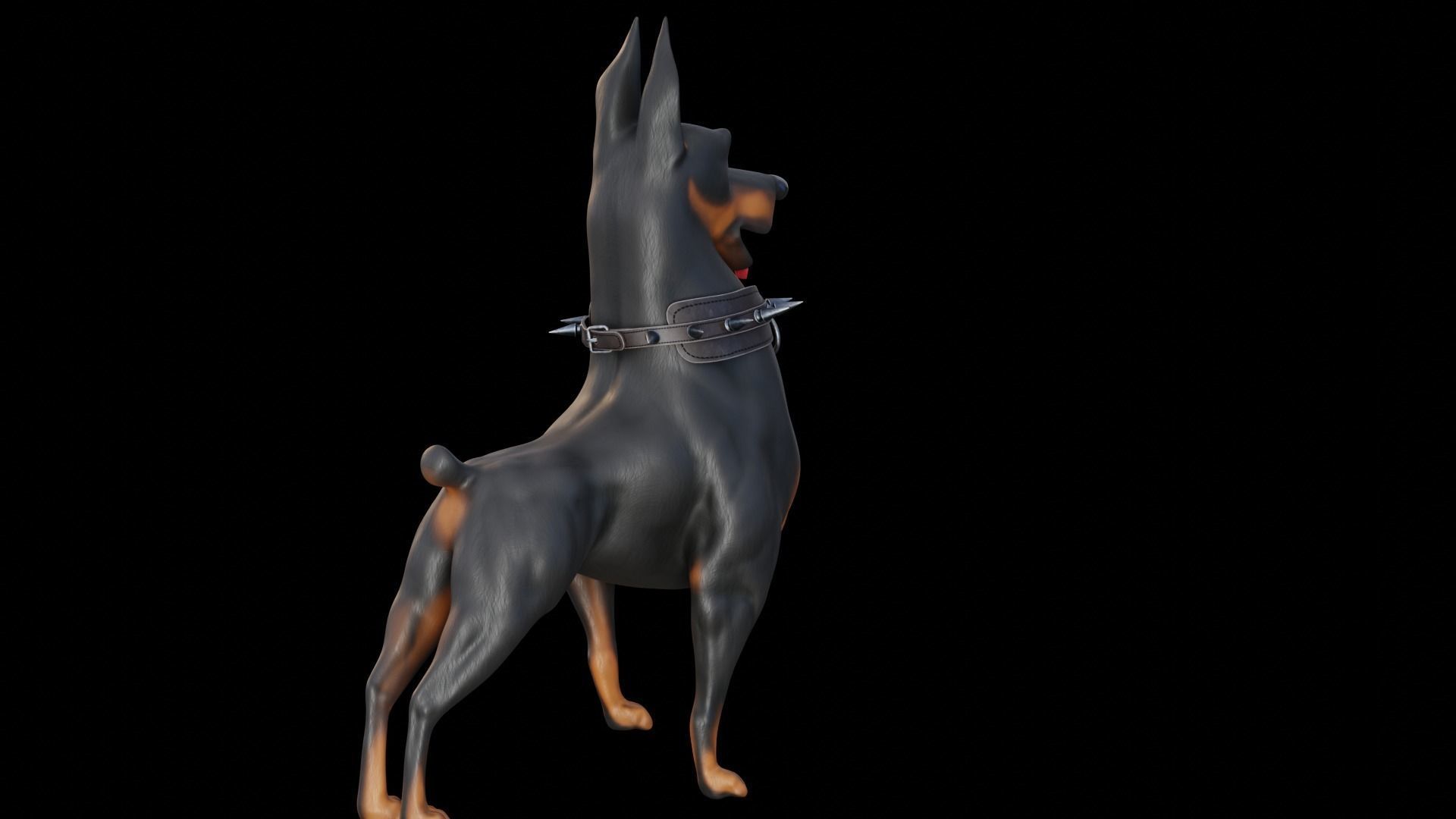 3D model Doberman - stylized Dog rigged character for Blender VR / AR ...