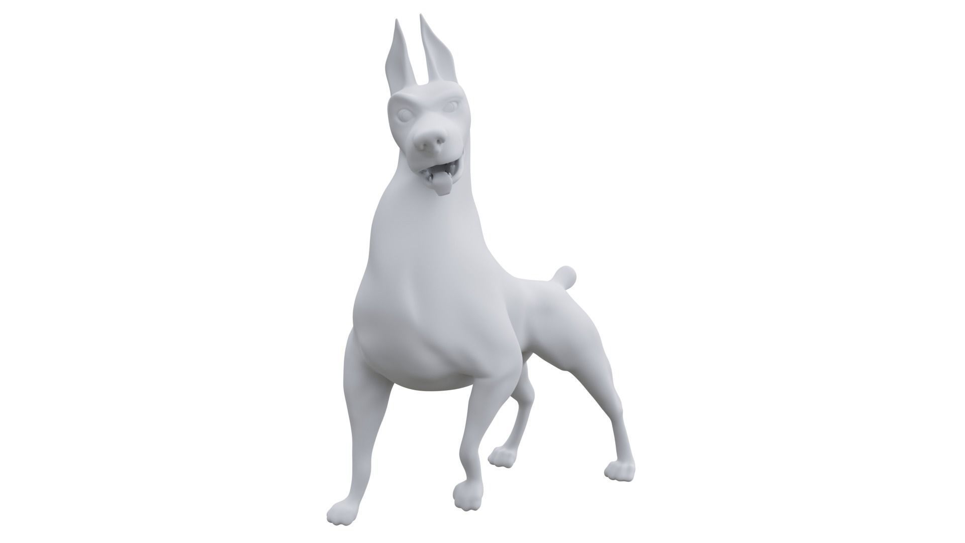 3D model Doberman - stylized Dog rigged character for Blender VR / AR ...