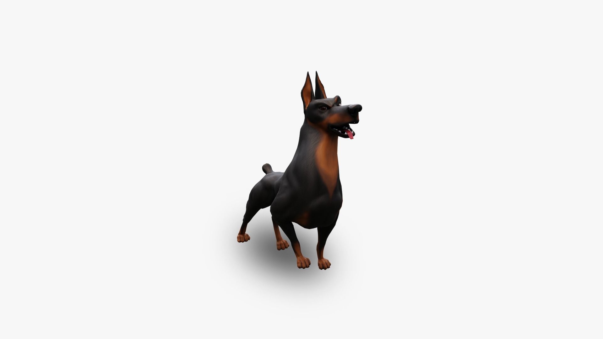 3D model Doberman - stylized Dog rigged character for Blender VR / AR ...