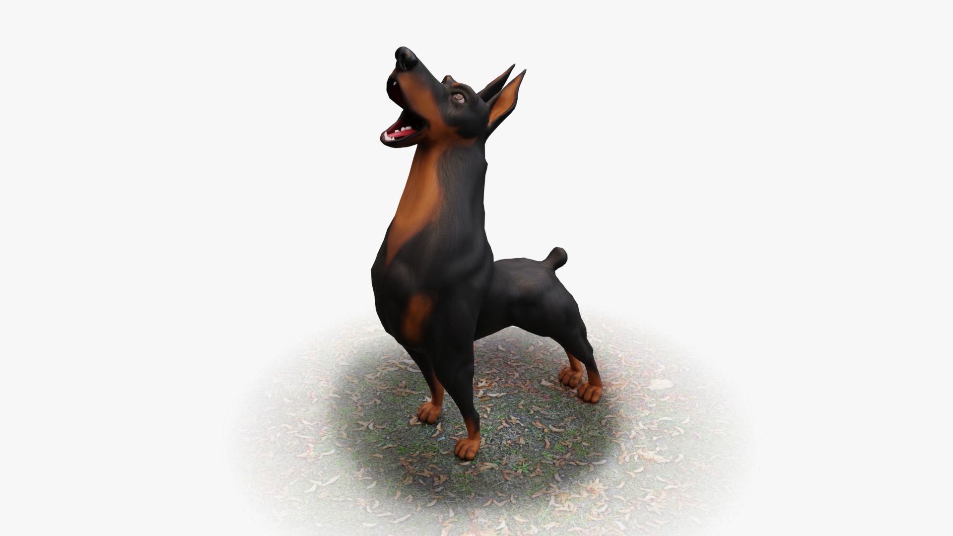 3D model Doberman - stylized Dog rigged character for Blender VR / AR ...