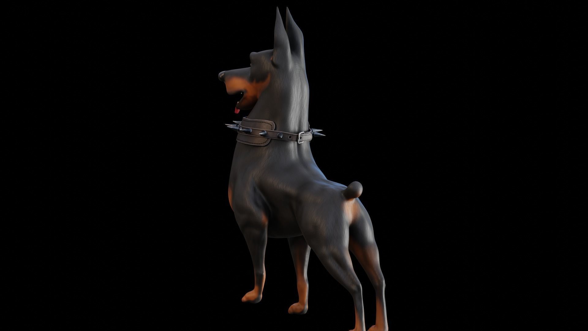 3D model Doberman - stylized Dog rigged character for Blender VR / AR ...