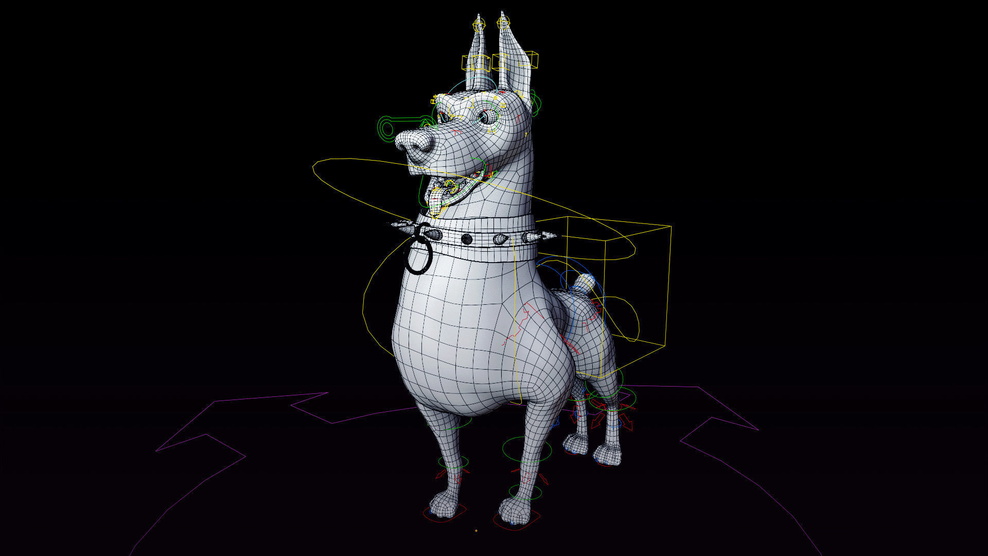 3D model Doberman - stylized Dog rigged character for Blender VR / AR ...