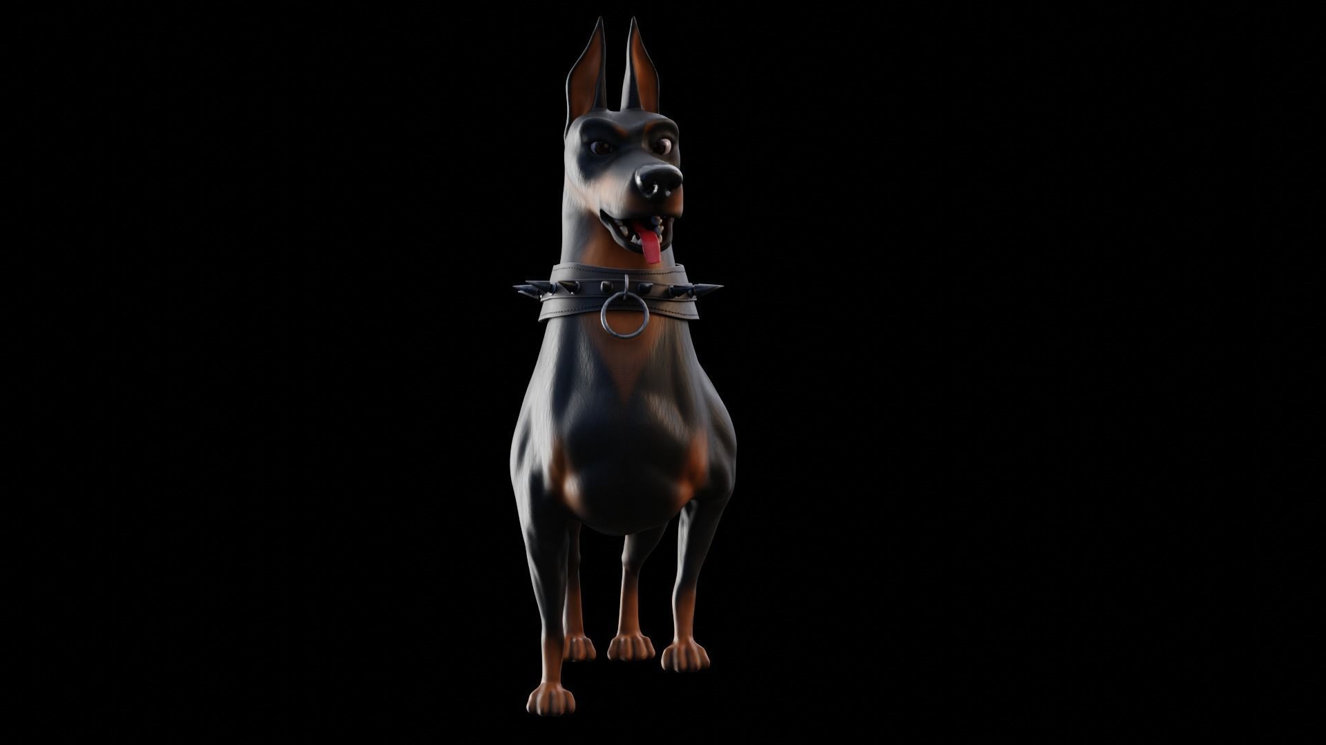 3D model Doberman - stylized Dog rigged character for Blender VR / AR ...