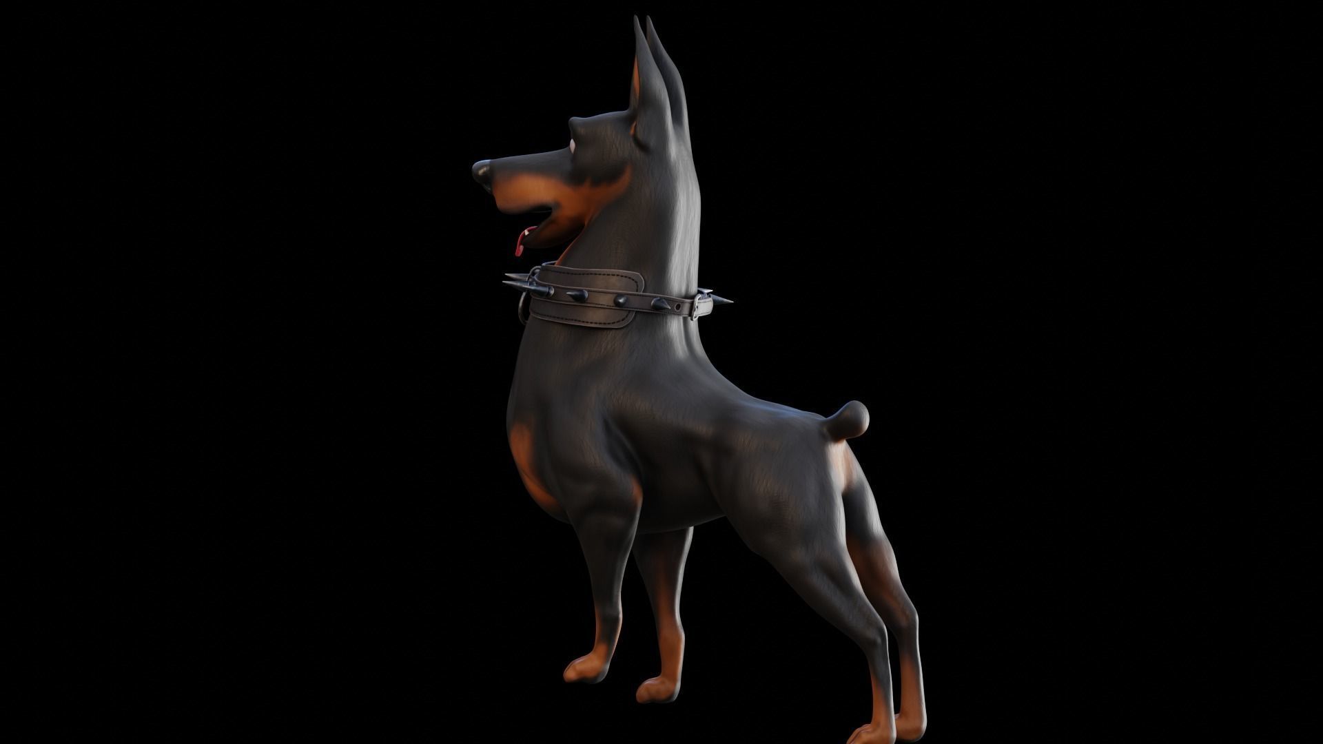 3D model Doberman - stylized Dog rigged character for Blender VR / AR ...
