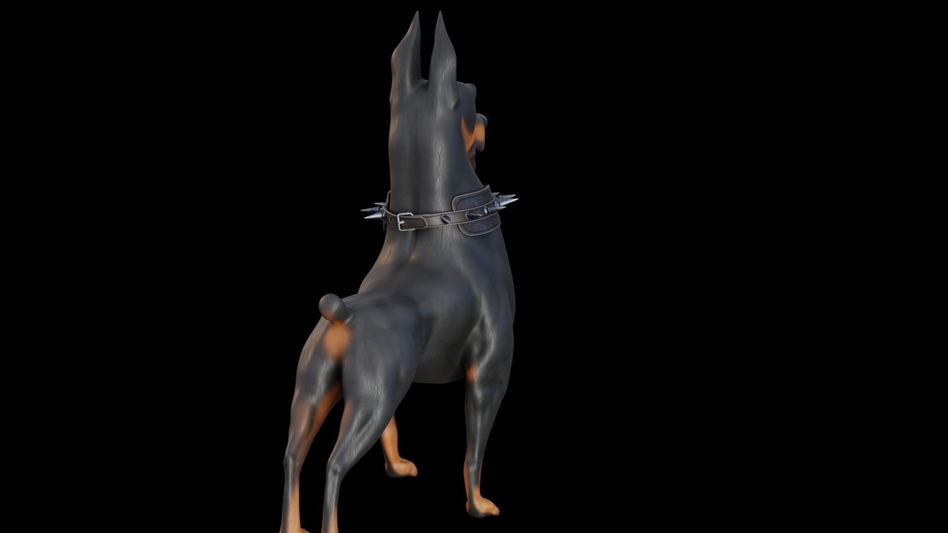 3D model Doberman - stylized Dog rigged character for Blender VR / AR ...