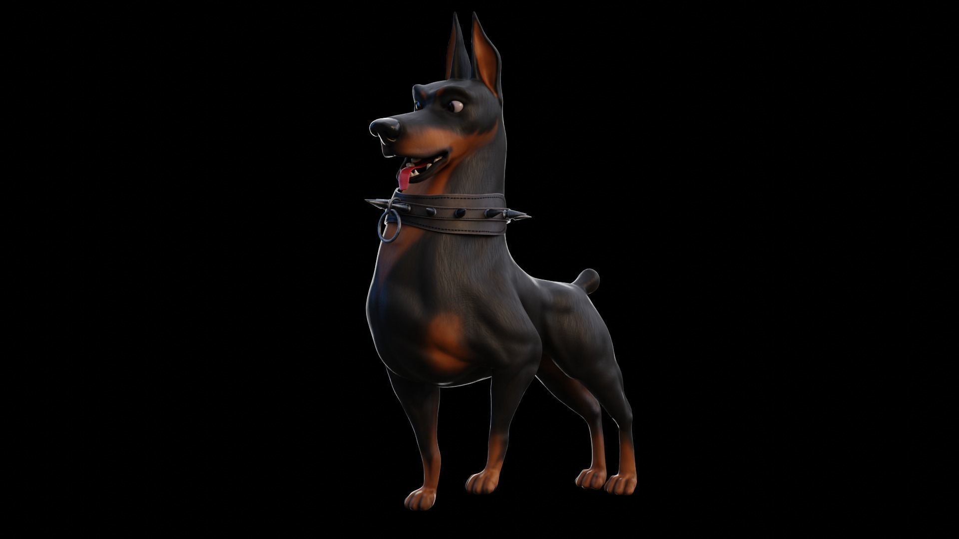 3D model Doberman - stylized Dog rigged character for Blender VR / AR ...