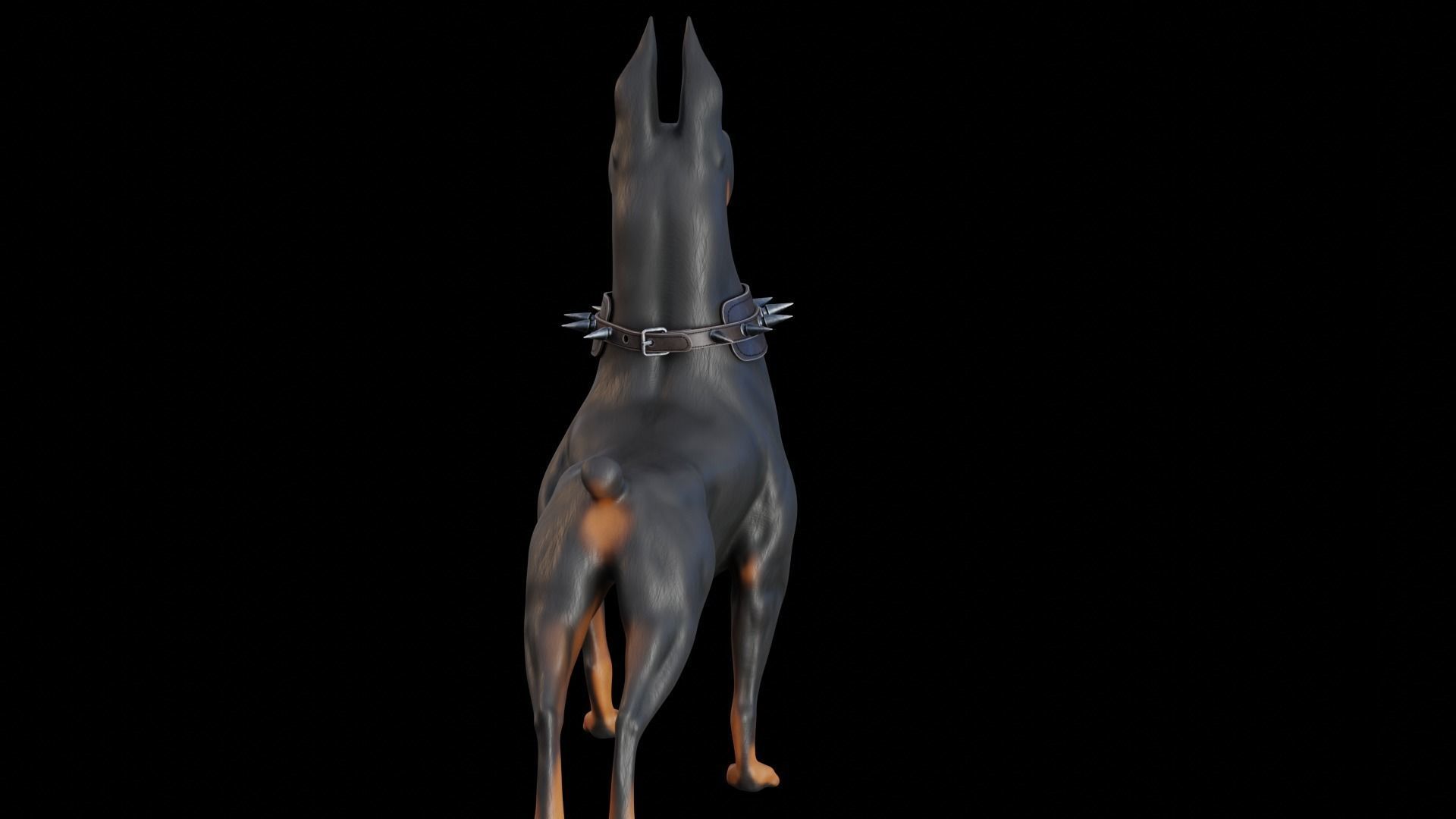 3D model Doberman - stylized Dog rigged character for Blender VR / AR ...