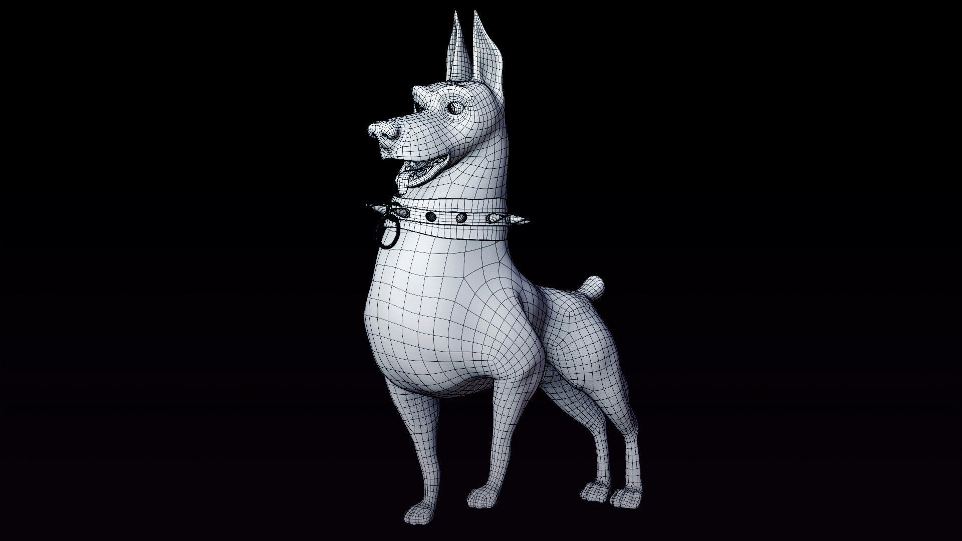 3D model Doberman - stylized Dog rigged character for Blender VR / AR ...