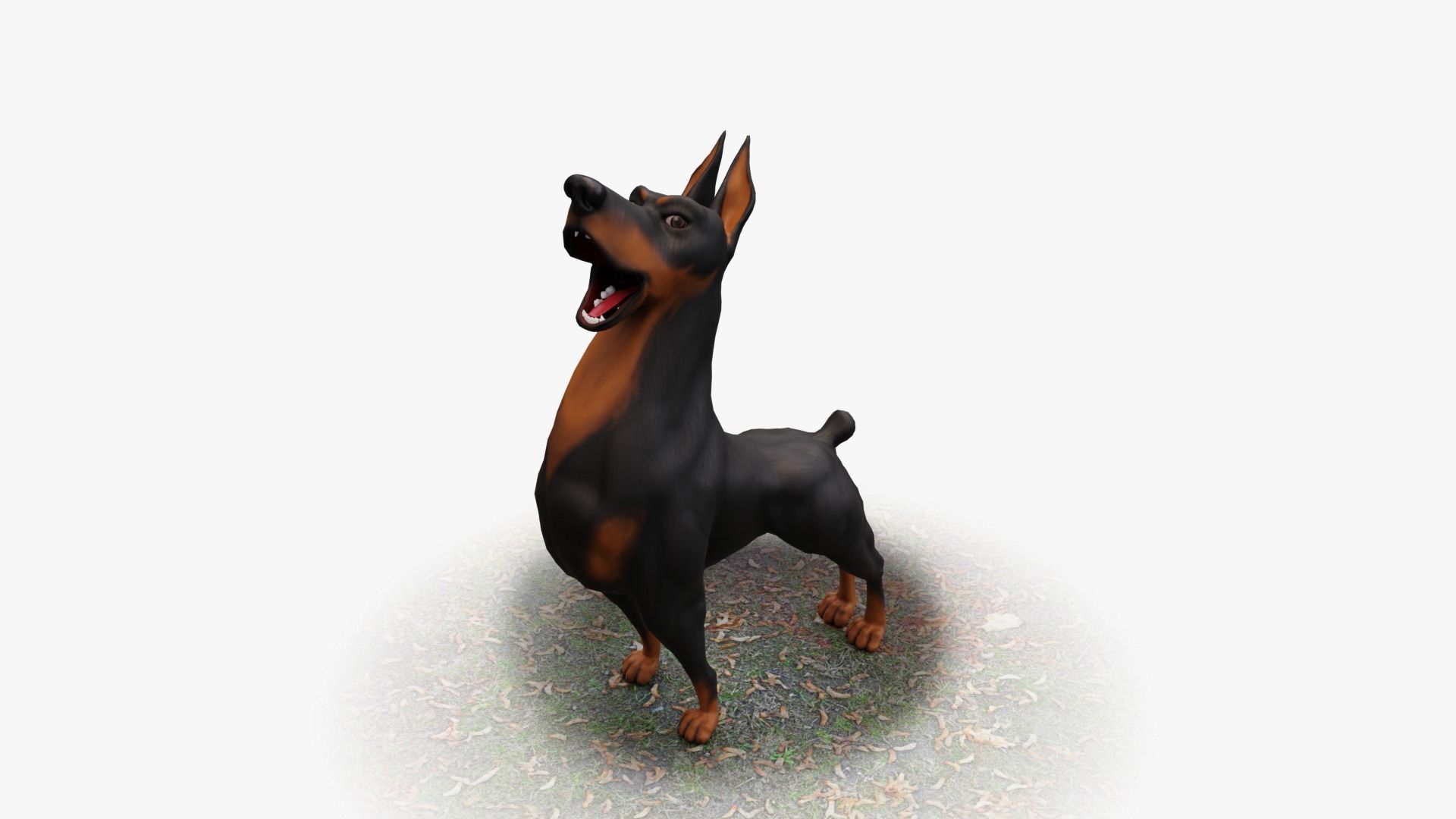 3D model Doberman - stylized Dog rigged character for Blender VR / AR ...