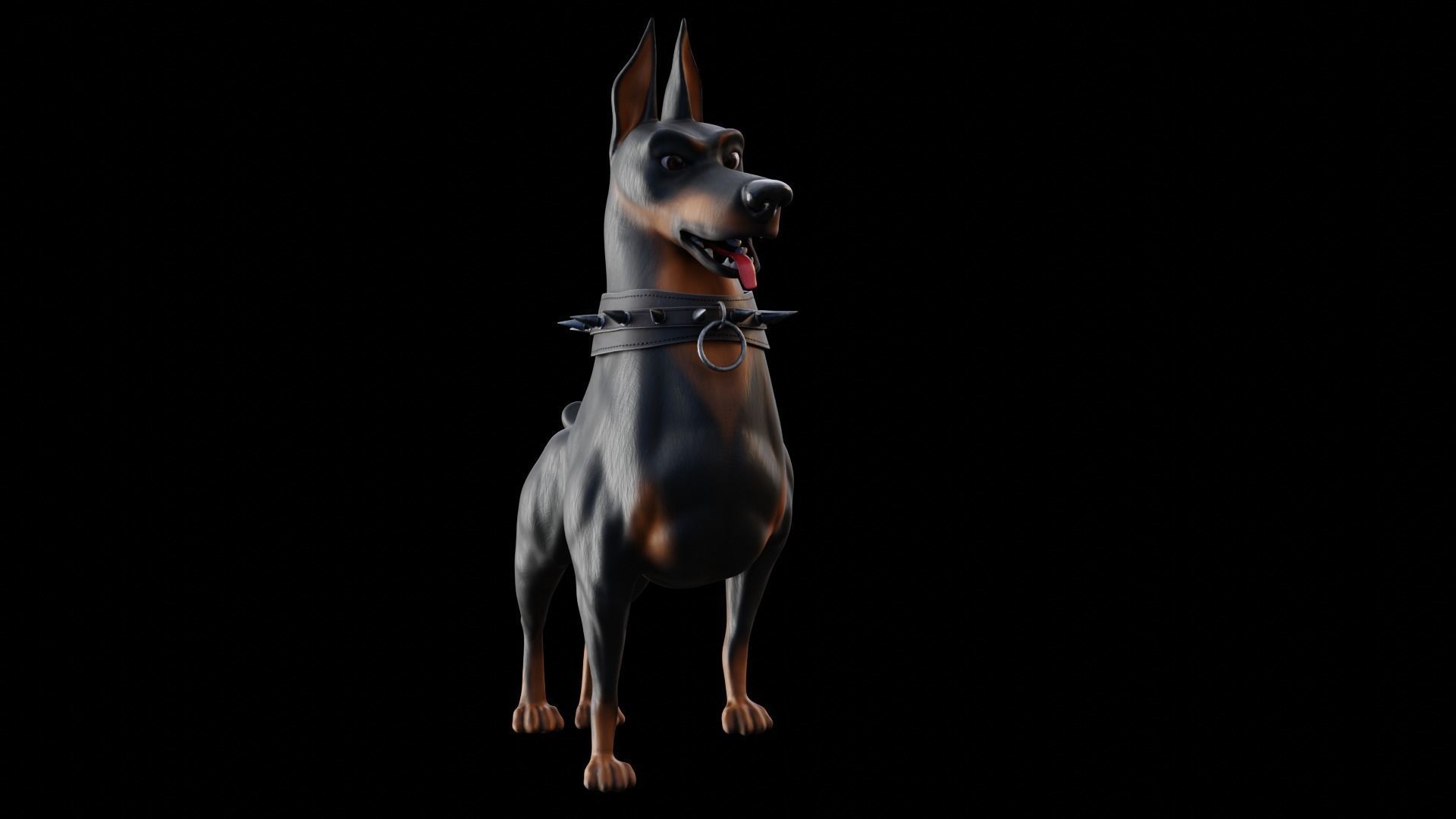 3D model Doberman - stylized Dog rigged character for Blender VR / AR ...