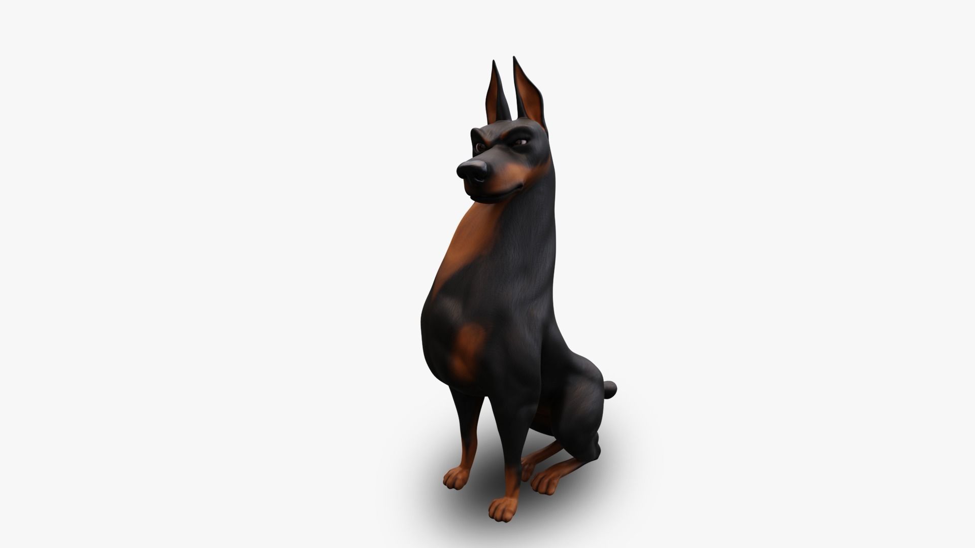 3D model Doberman - stylized Dog rigged character for Blender VR / AR ...