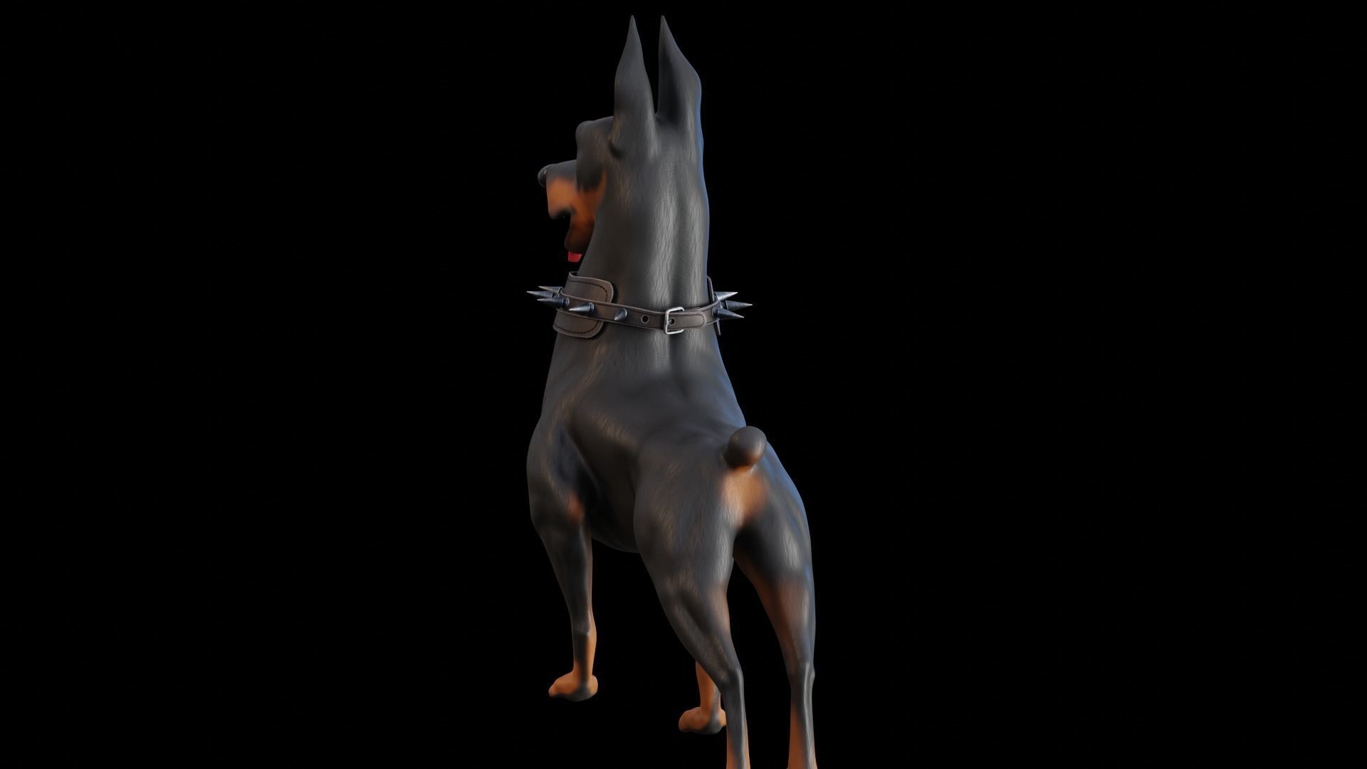3D model Doberman - stylized Dog rigged character for Blender VR / AR ...