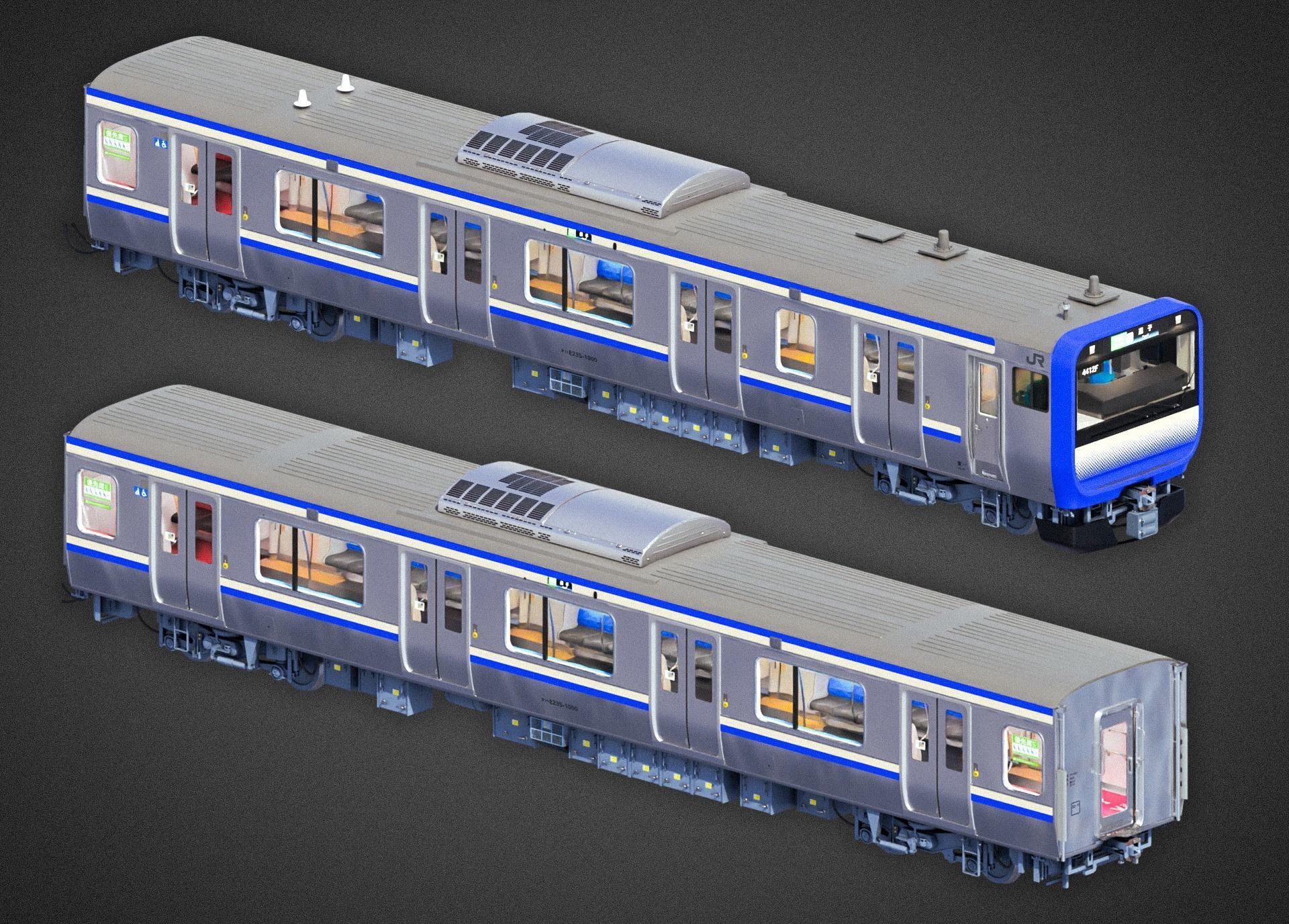 Rigged Japanese Train E235-1000 Yokosuka-Sobu Line 3D model rigged | CGTrader