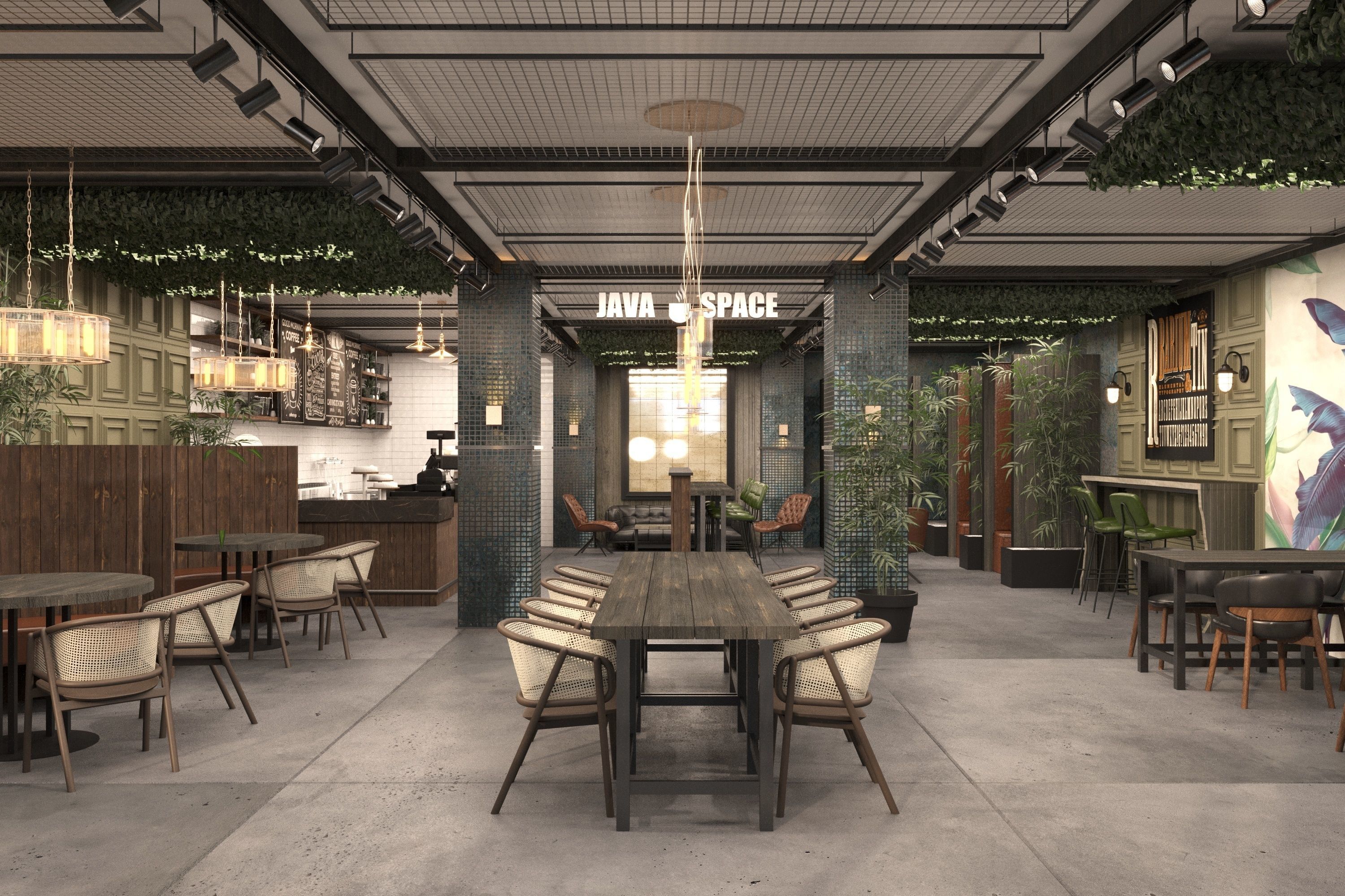 3D model RUSTIC VINTAGE CAFE VR / AR / low-poly | CGTrader