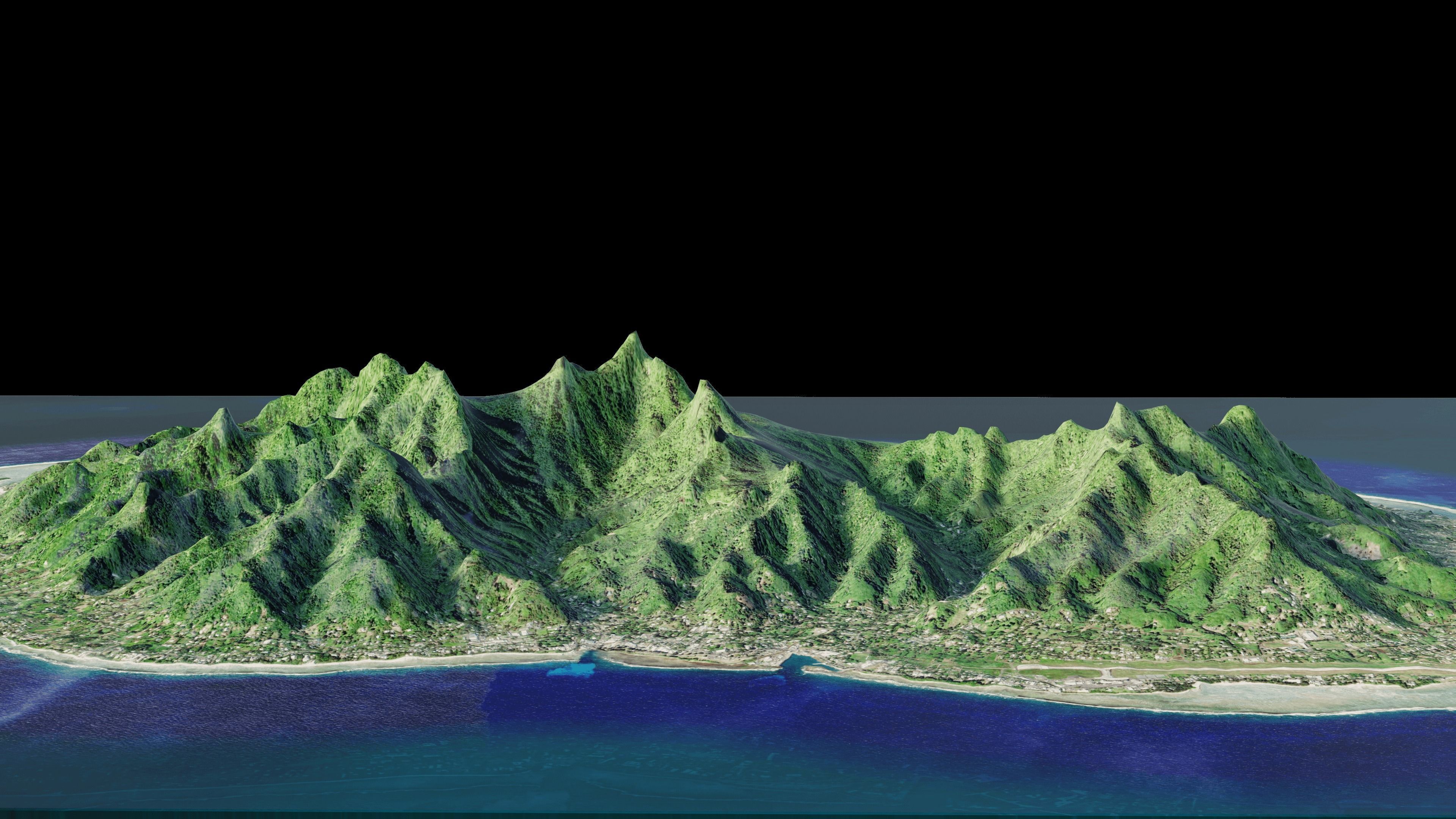 The Rarotonga island at Cook Islands 3d terrain model 3D model | CGTrader