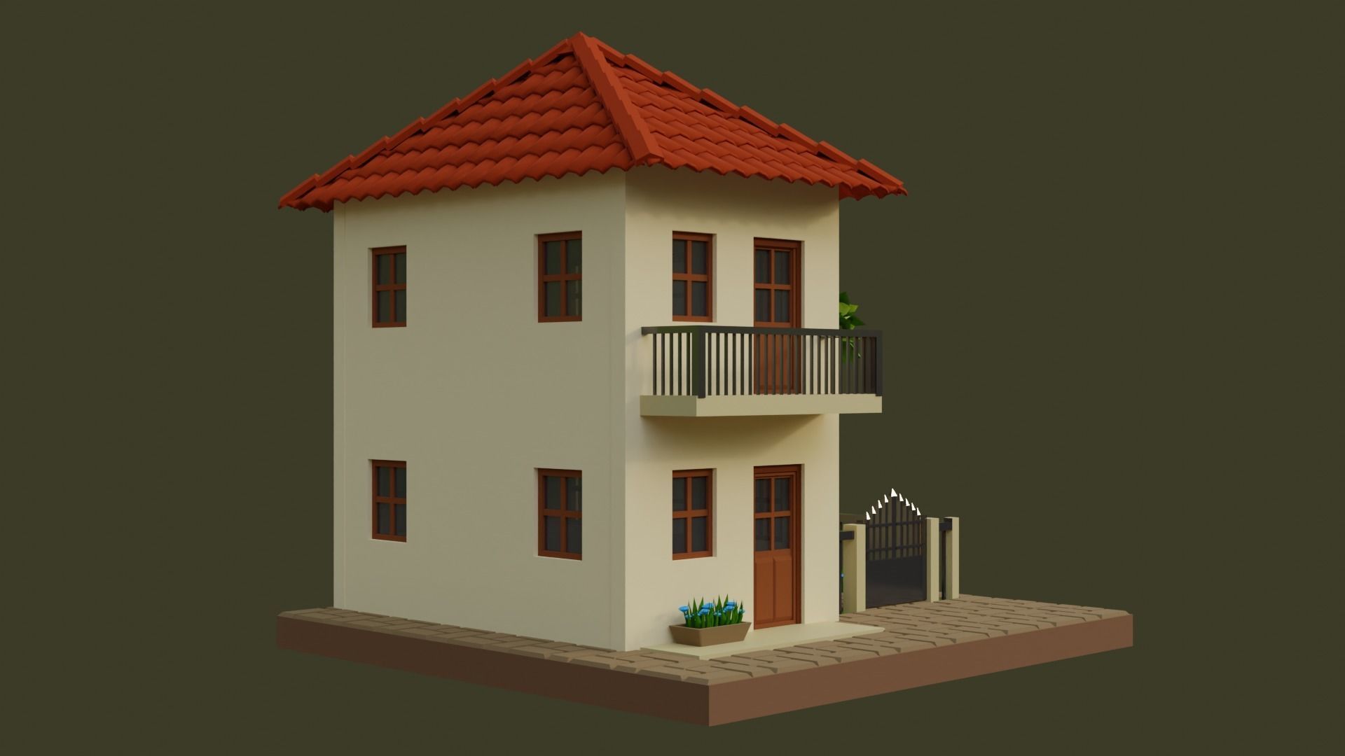 3D model Low Poly cartoon house 2 VR / AR / low-poly | CGTrader