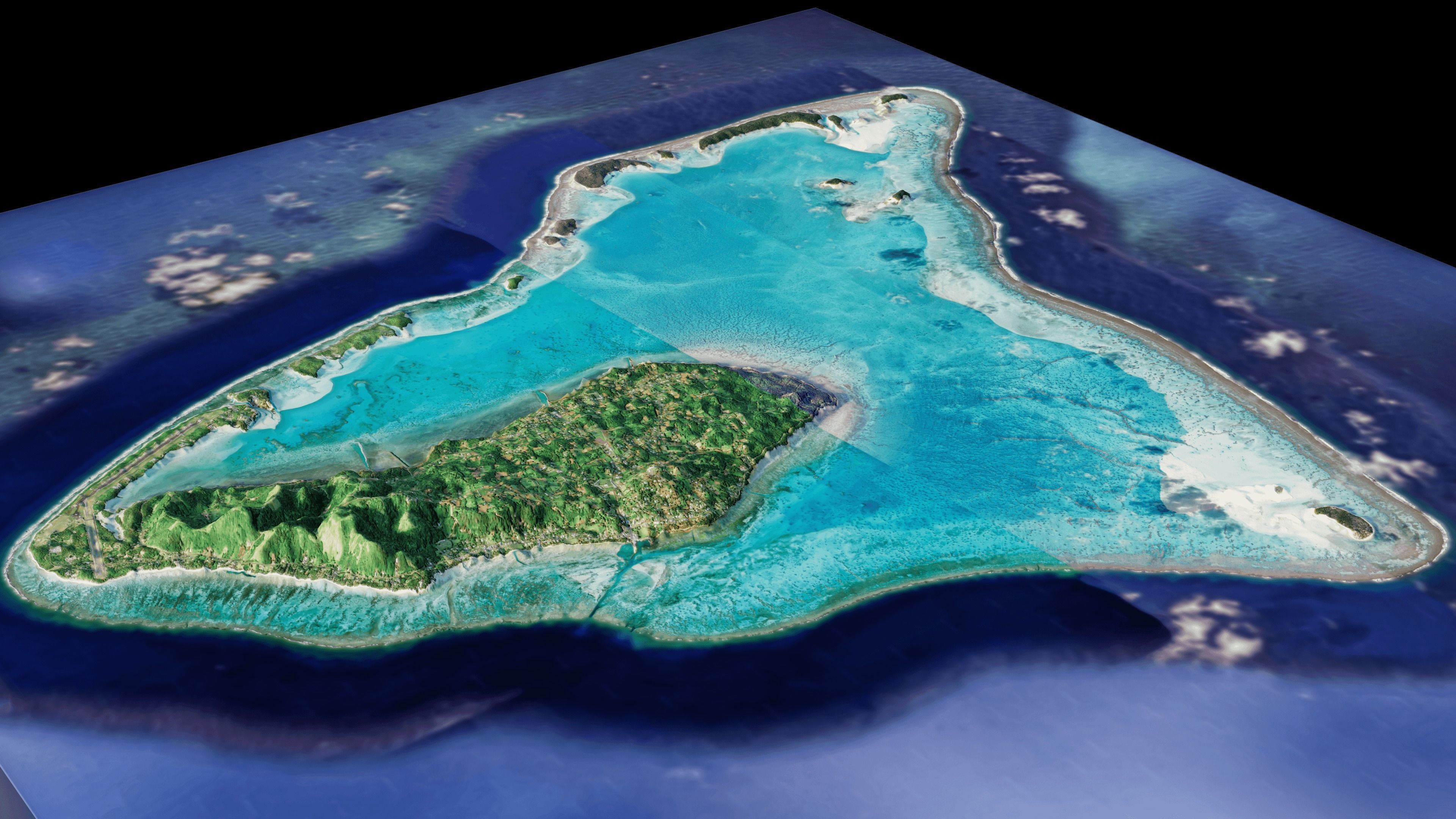 Aitutaki Island in the Cook Islands 3d terrain model 3D model | CGTrader