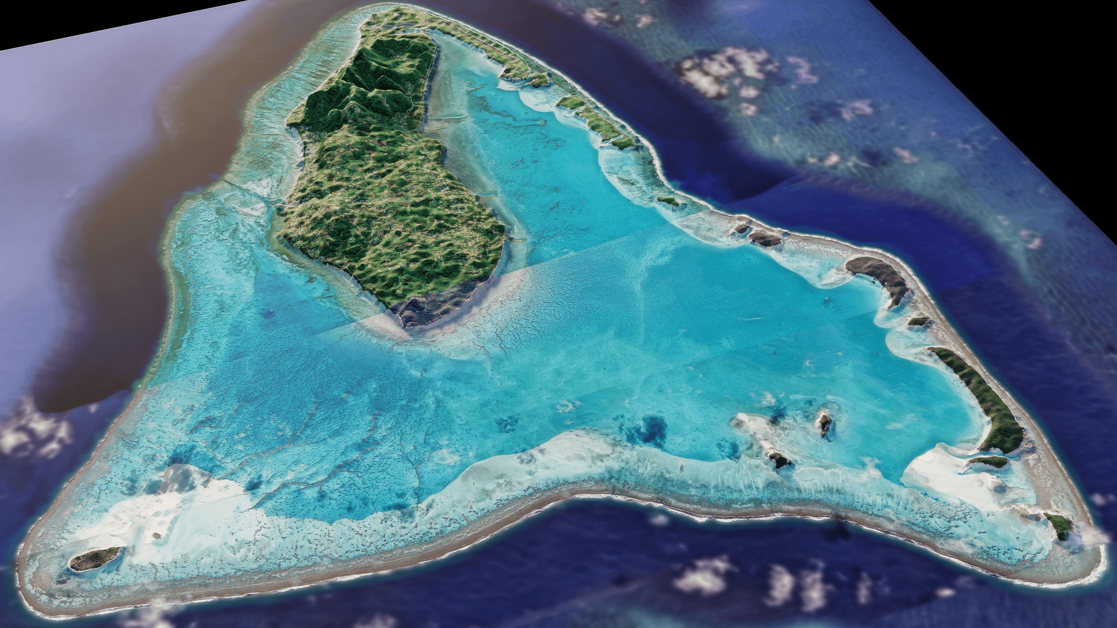 Aitutaki Island in the Cook Islands 3d terrain model 3D model | CGTrader