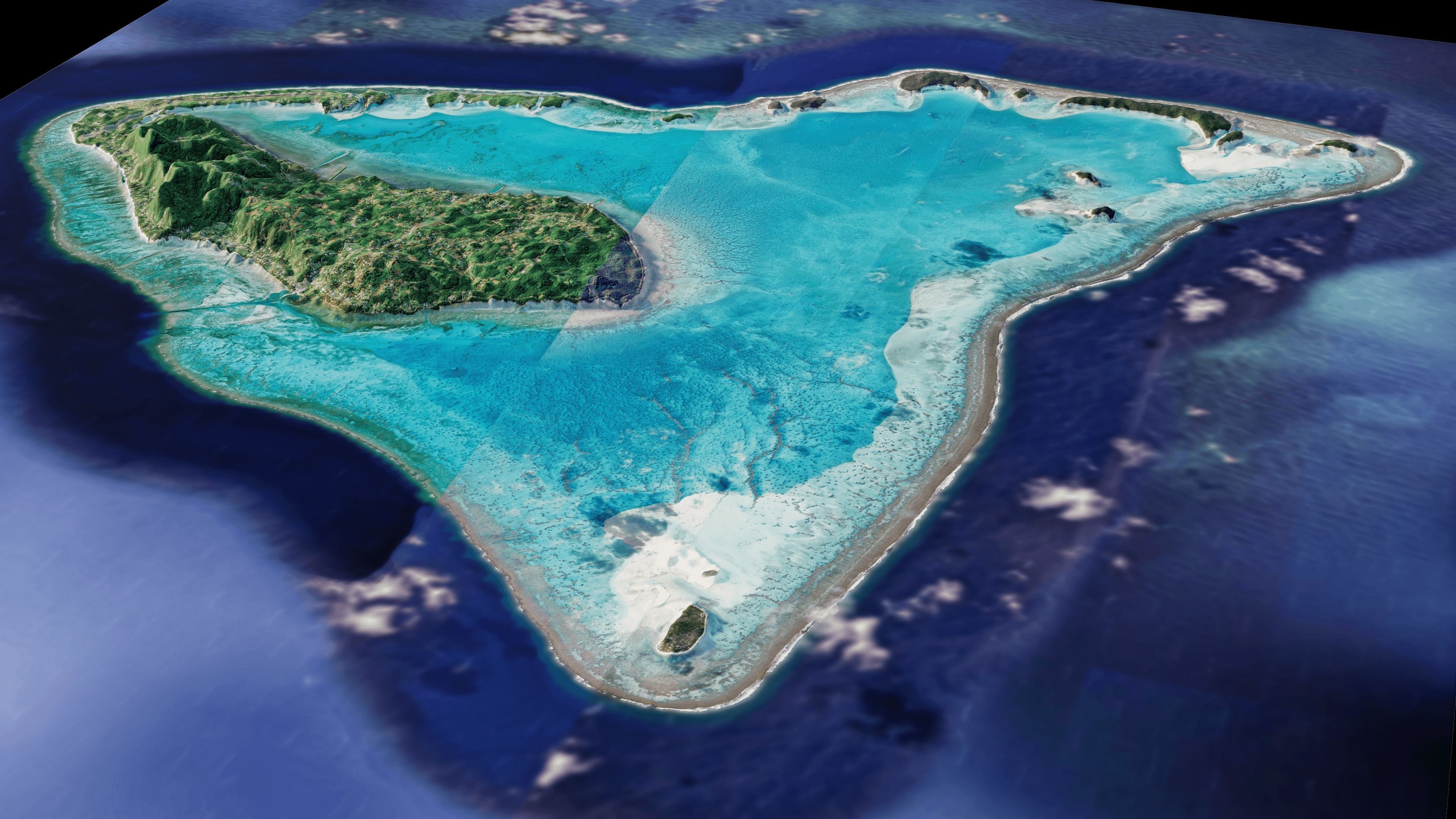 Aitutaki Island in the Cook Islands 3d terrain model 3D model | CGTrader