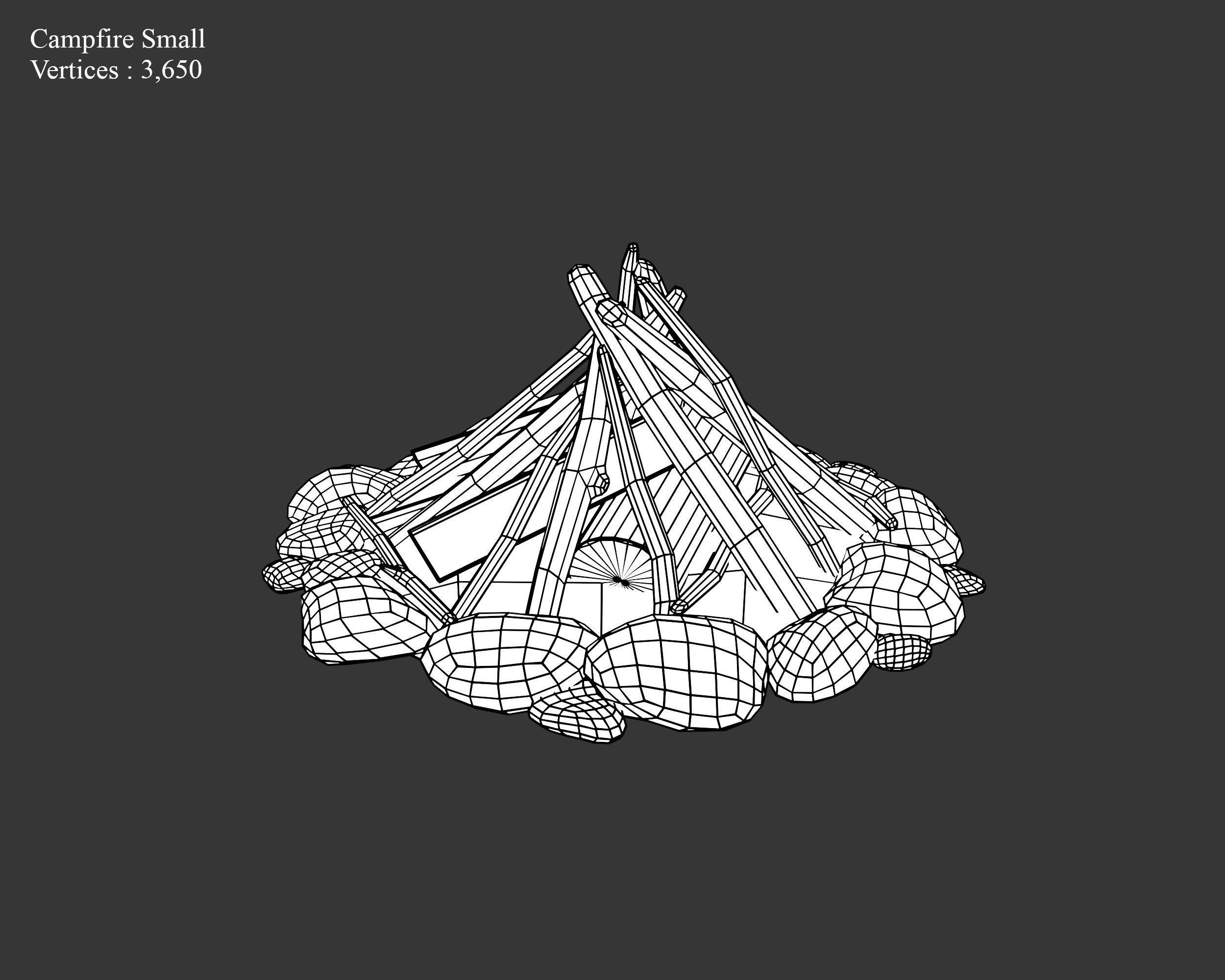 3D model Medieval Decoration Campfires VR / AR / low-poly | CGTrader